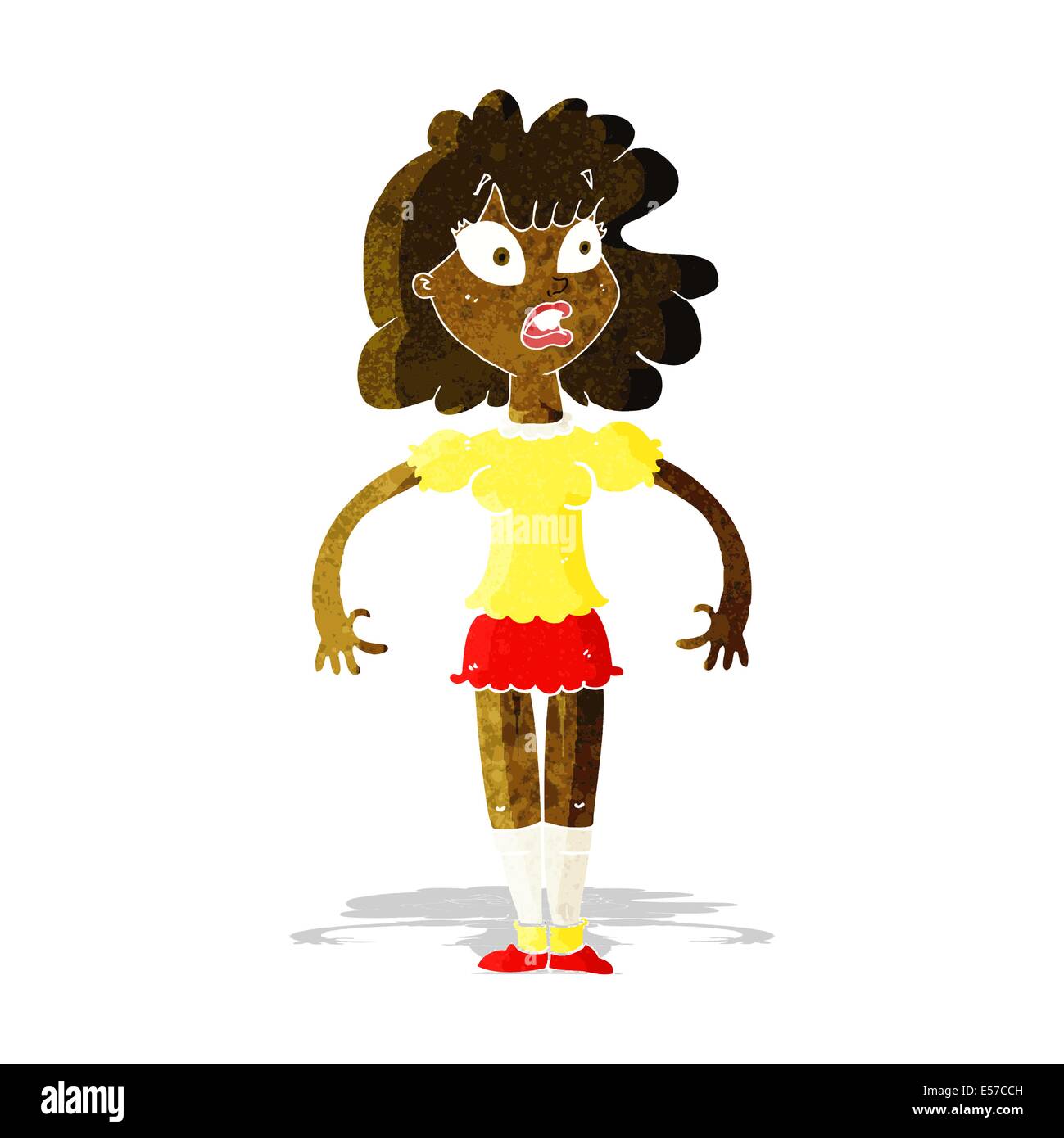 cartoon pretty girl with shocked expression Stock Vector Image & Art ...