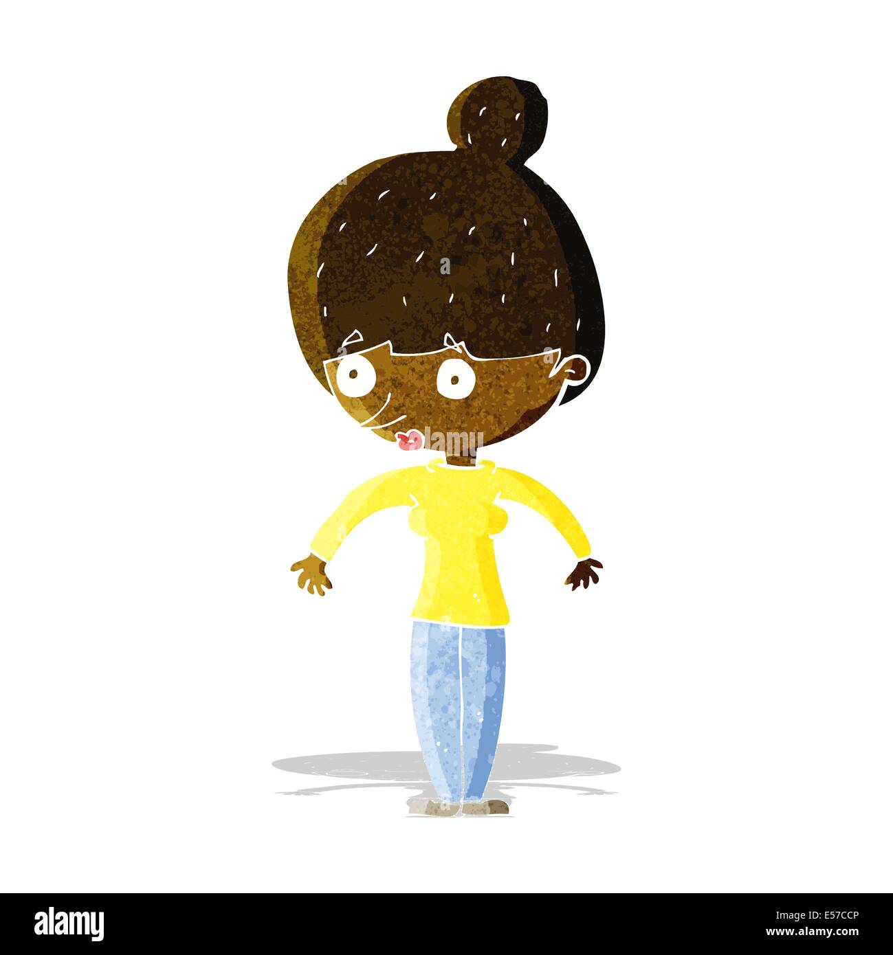 Girl staring at her hand Stock Vector Images - Alamy