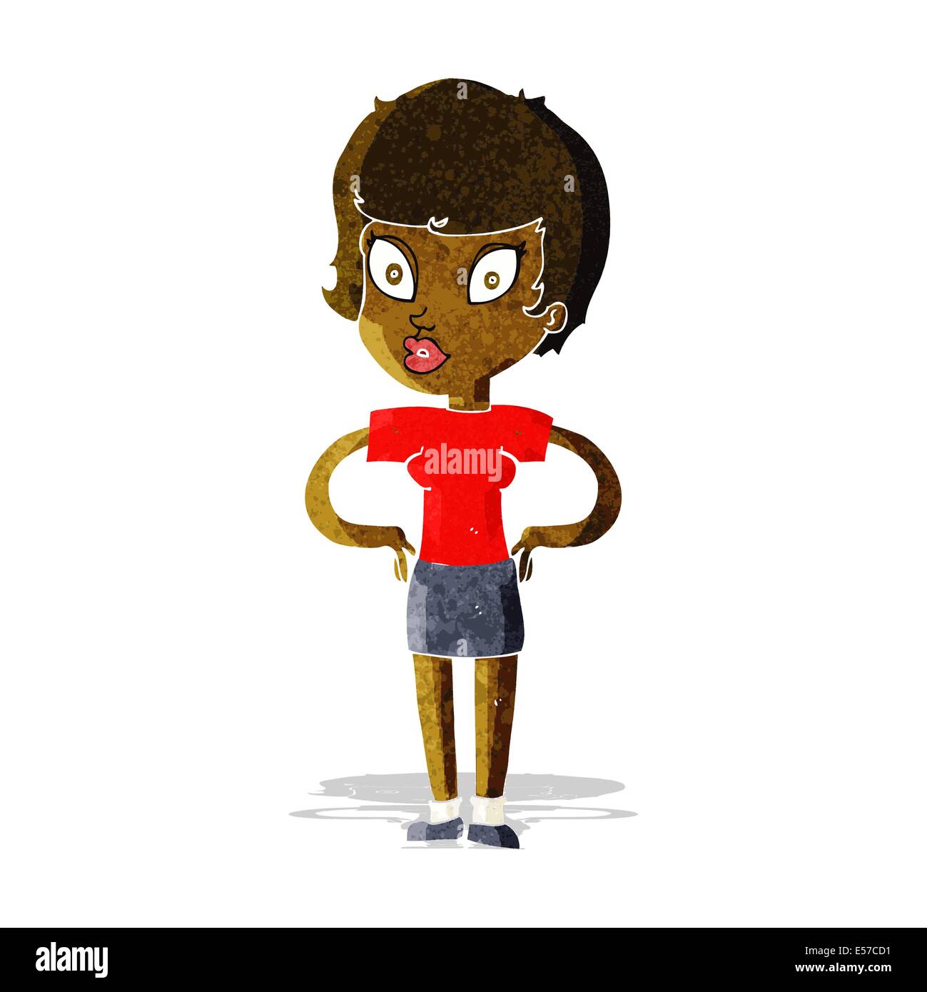 Cartoon woman hands on hips Stock Vector Images - Alamy