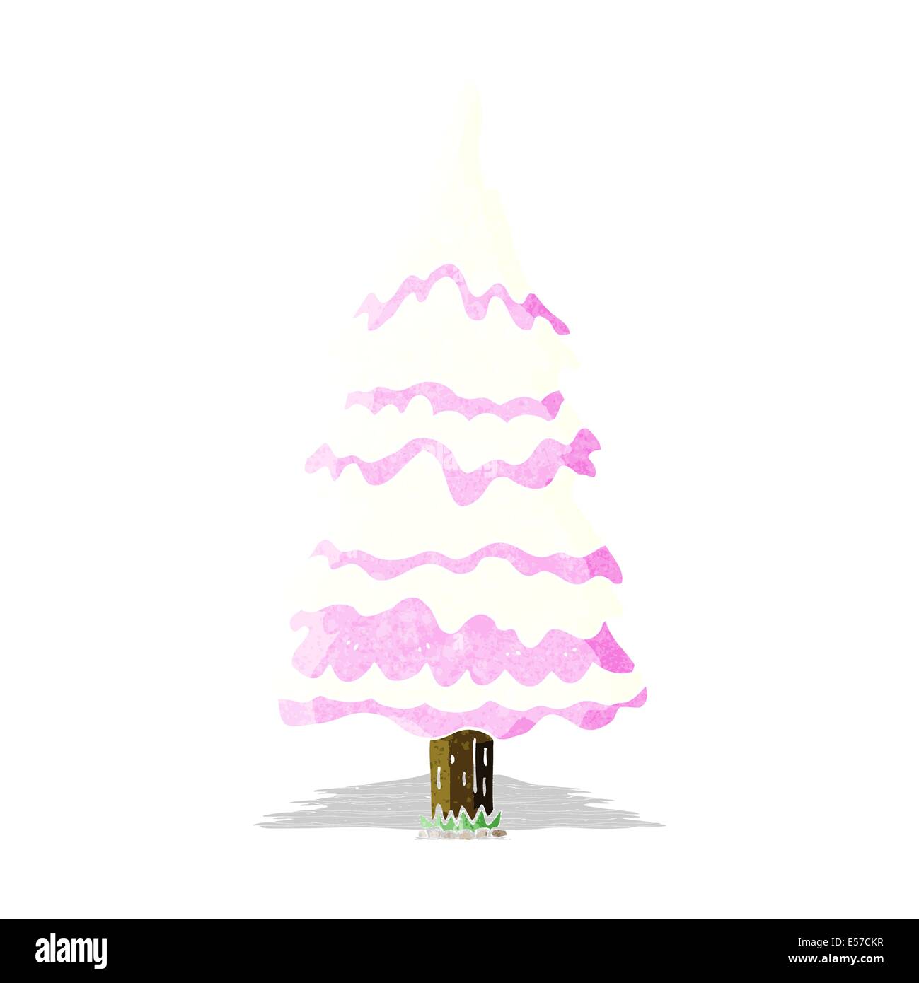 cartoon pink snowy tree Stock Vector Image & Art - Alamy