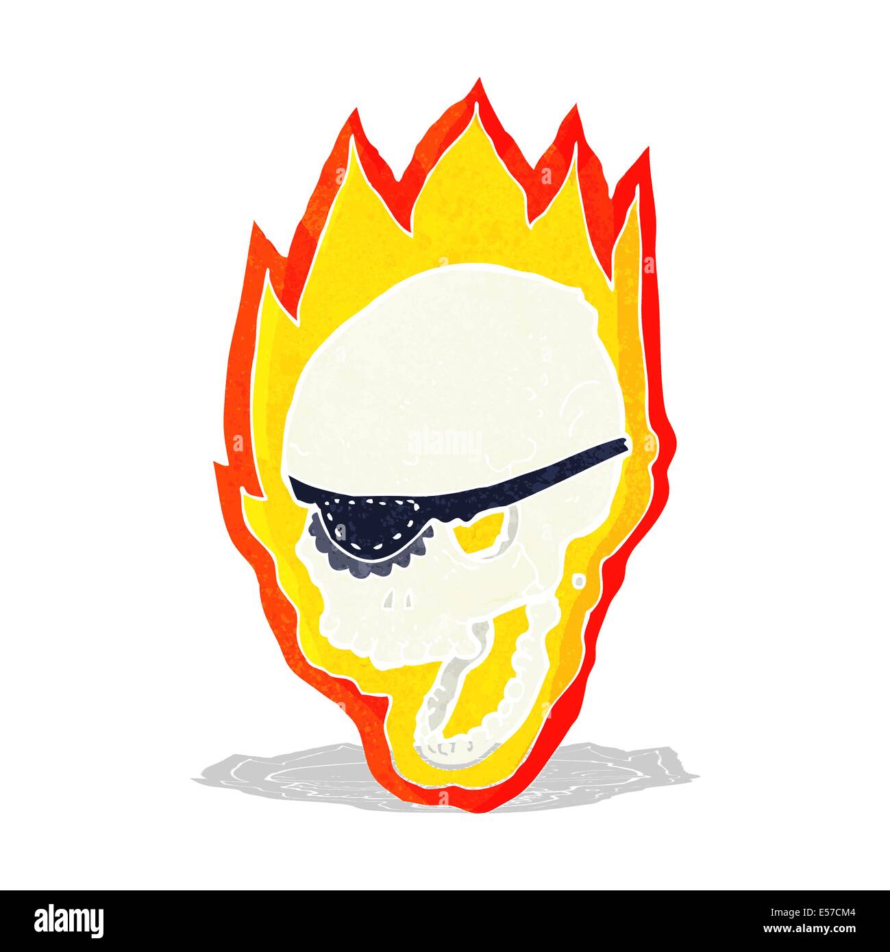 cartoon flaming pirate skull Stock Vector Image & Art - Alamy