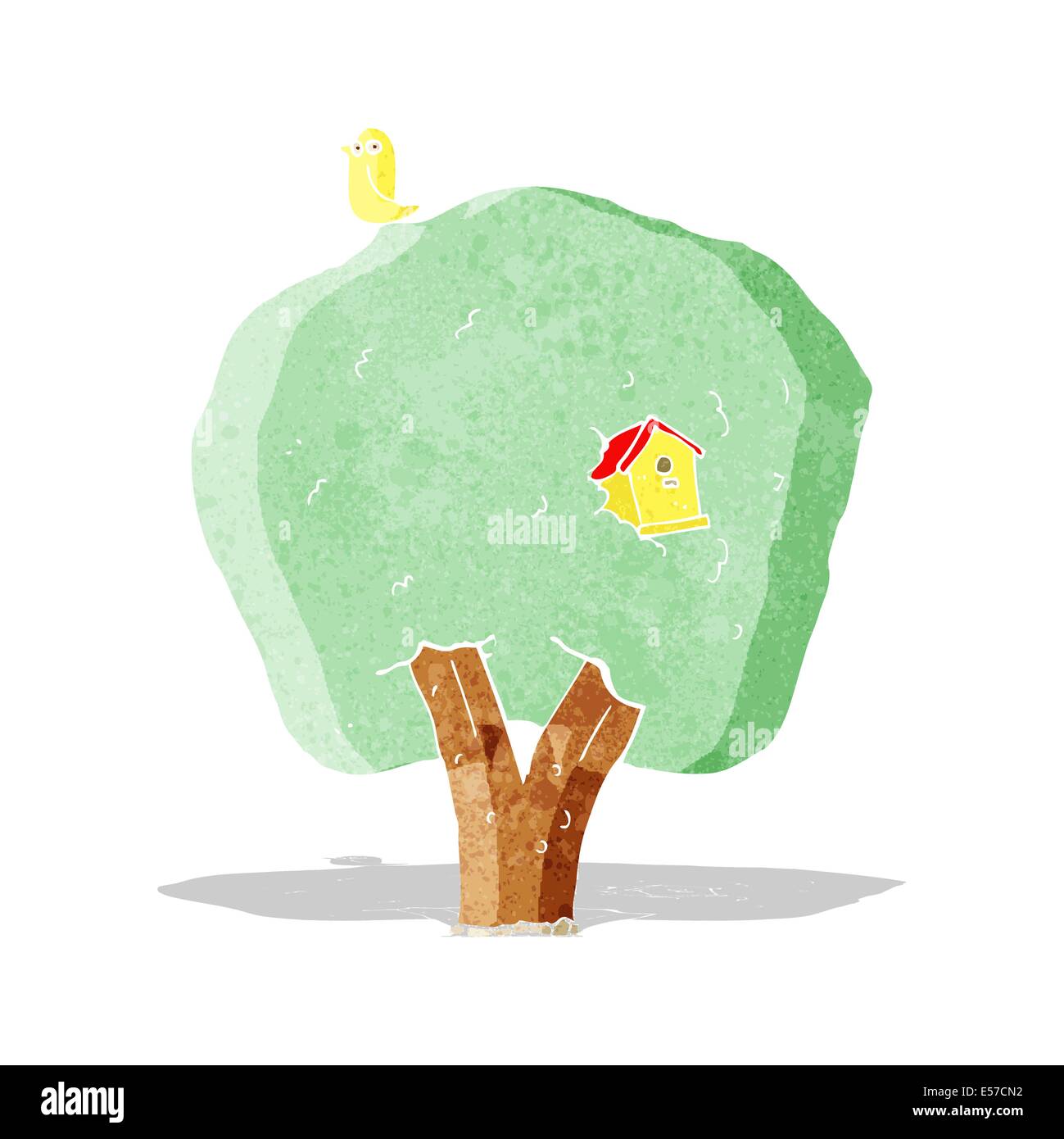 cartoon tree with birdhouse Stock Vector Image & Art - Alamy