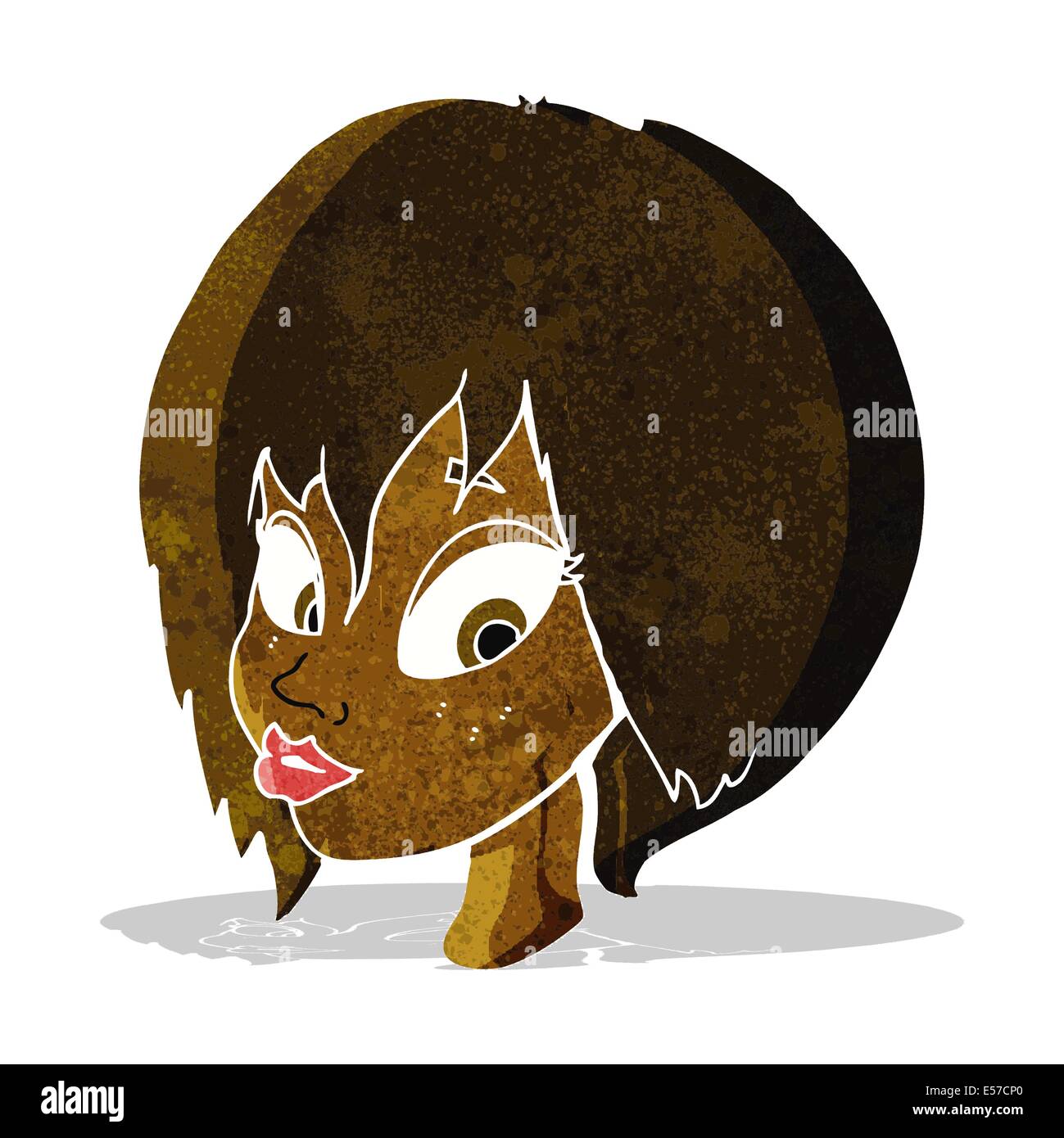 cartoon pretty female face pouting Stock Vector Image & Art - Alamy