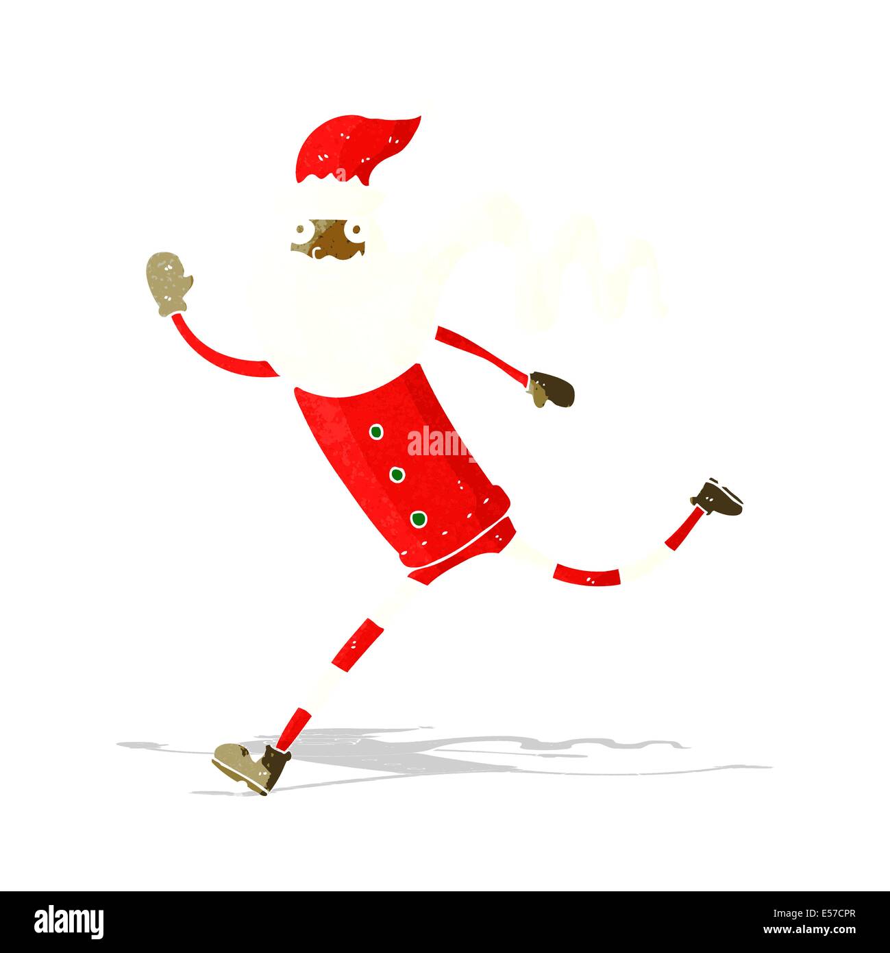 cartoon running santa Stock Vector Image & Art - Alamy