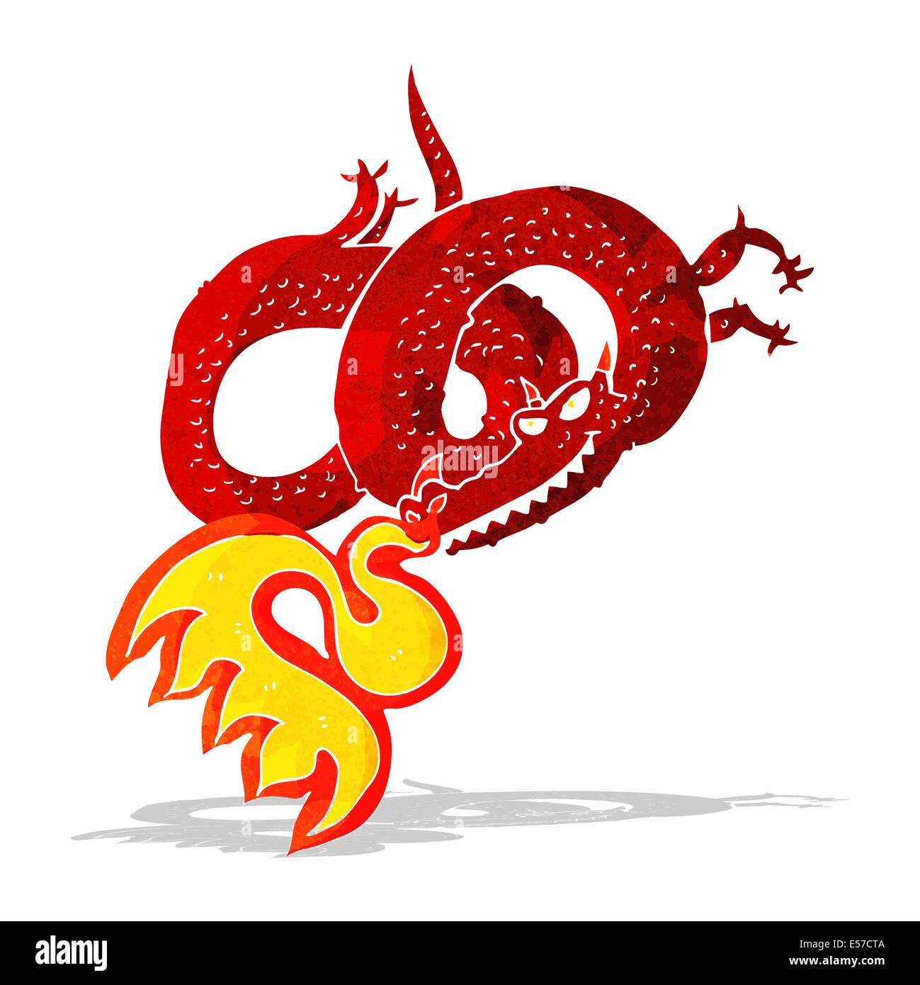 cartoon dragon breathing fire Stock Vector Image & Art - Alamy