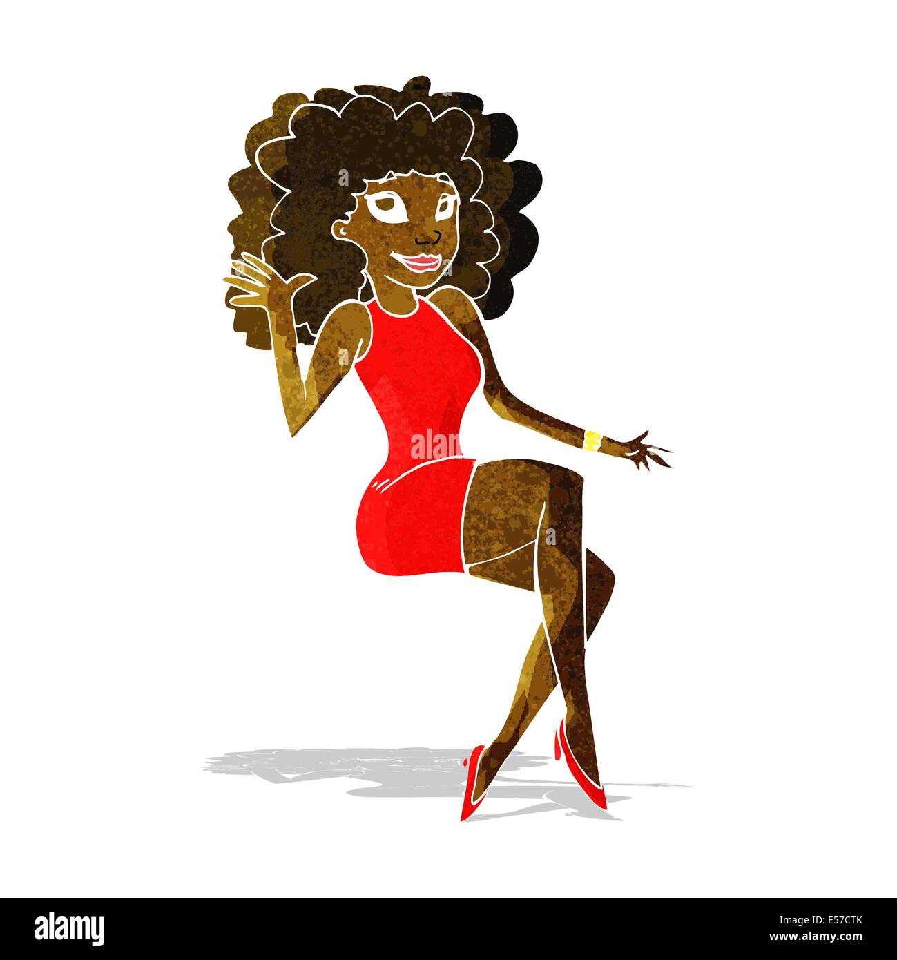 cartoon sitting woman waving Stock Vector Image & Art - Alamy