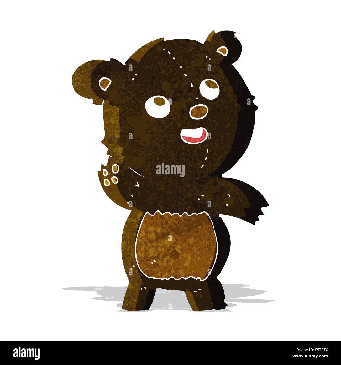 cartoon cute waving black bear teddy Stock Vector Image & Art - Alamy