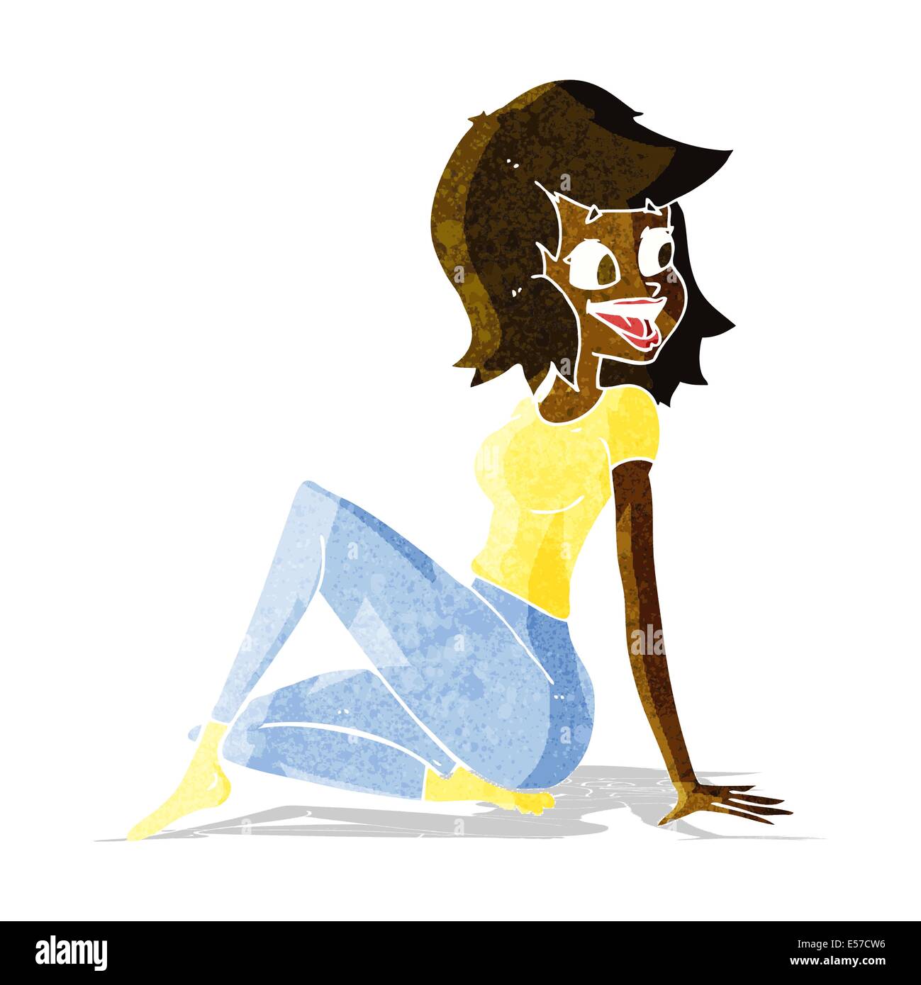 cartoon pretty woman looking happy Stock Vector Image & Art - Alamy