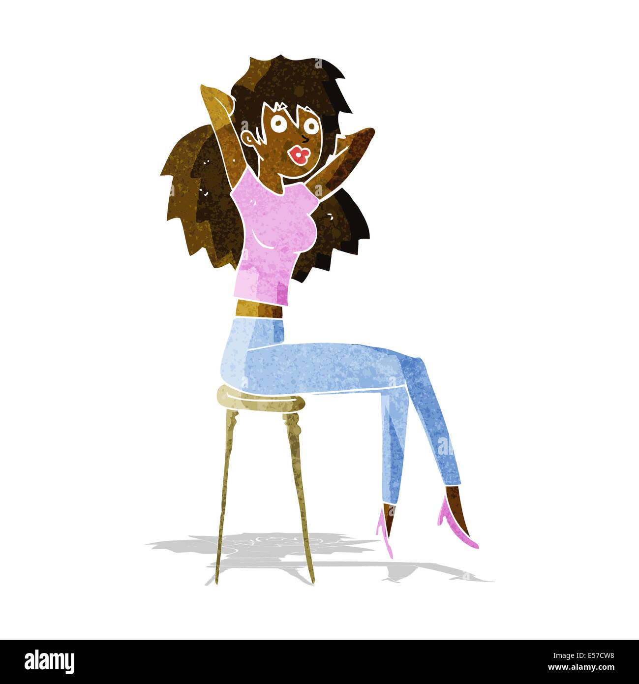 Posing on stool Stock Vector Images - Alamy