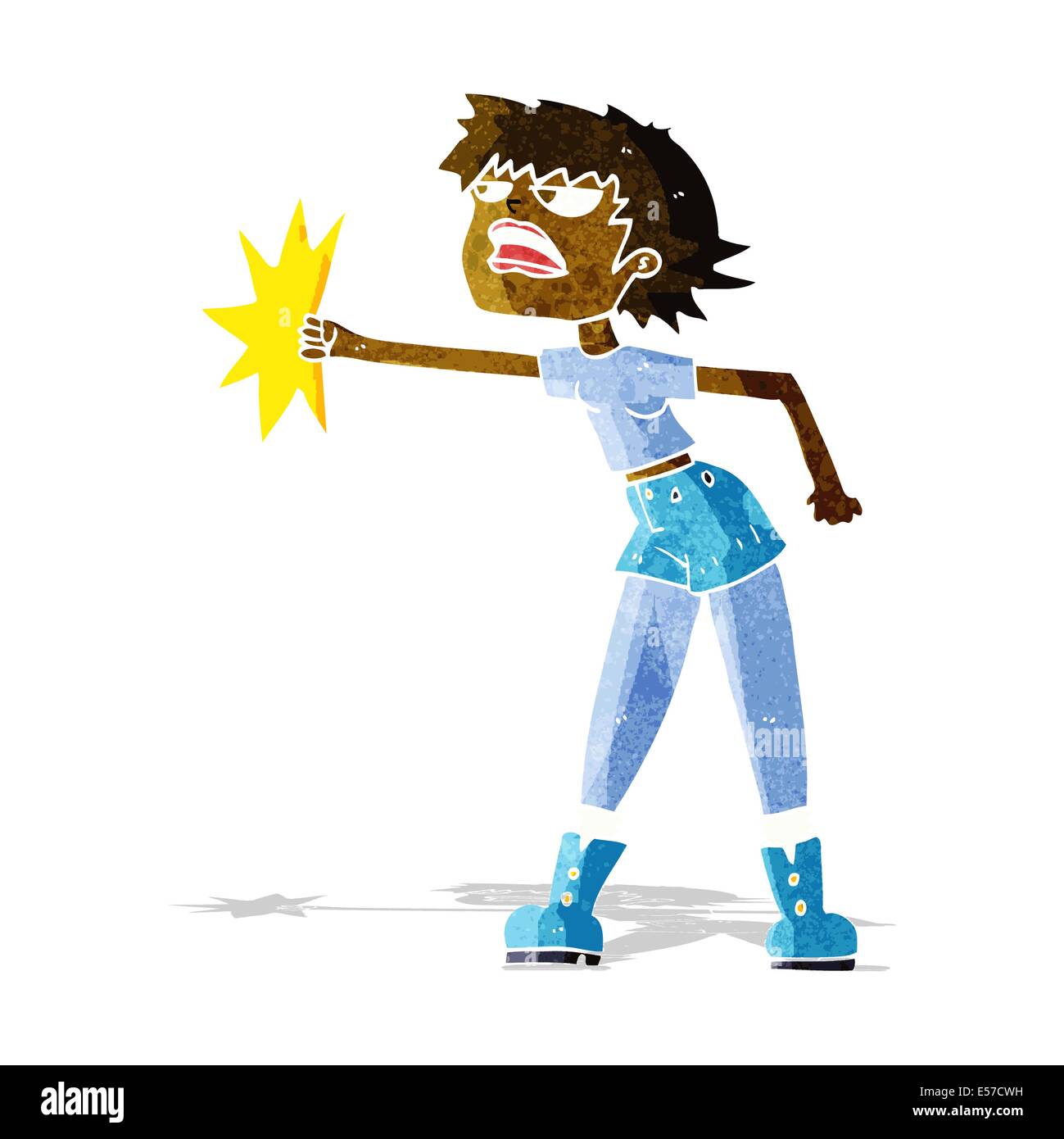 Cartoon woman punching hi-res stock photography and images - Alamy