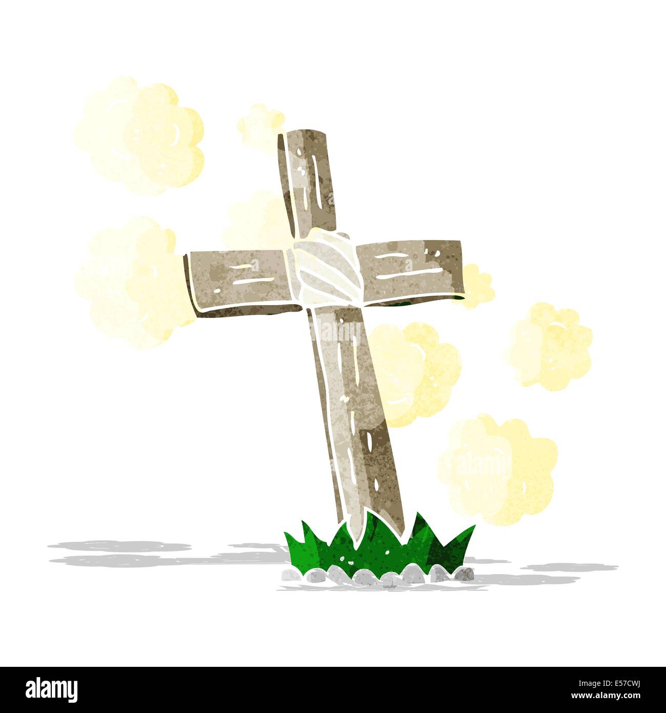cartoon wooden cross grave Stock Vector Image & Art - Alamy