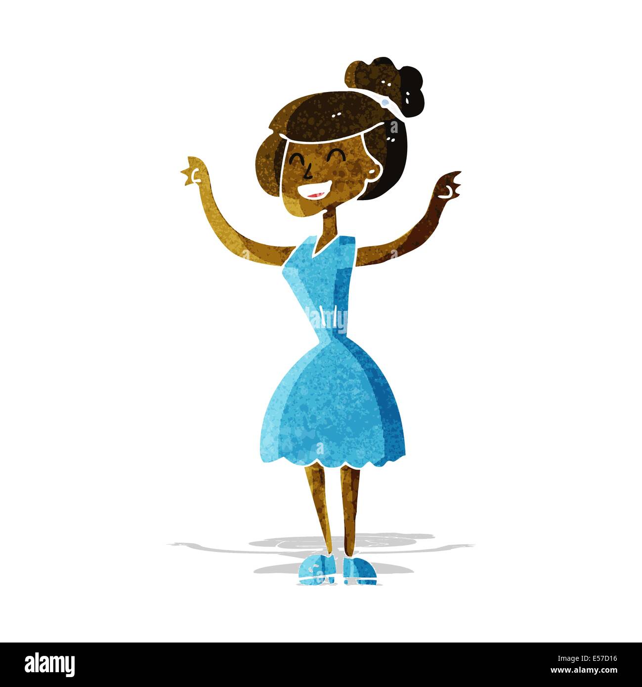 cartoon woman with raised arms Stock Vector Image & Art - Alamy