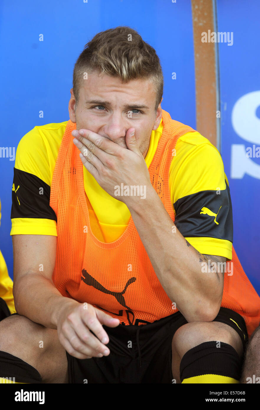 Dortmund's new player from Circo Immobile sits on the bench during the ...