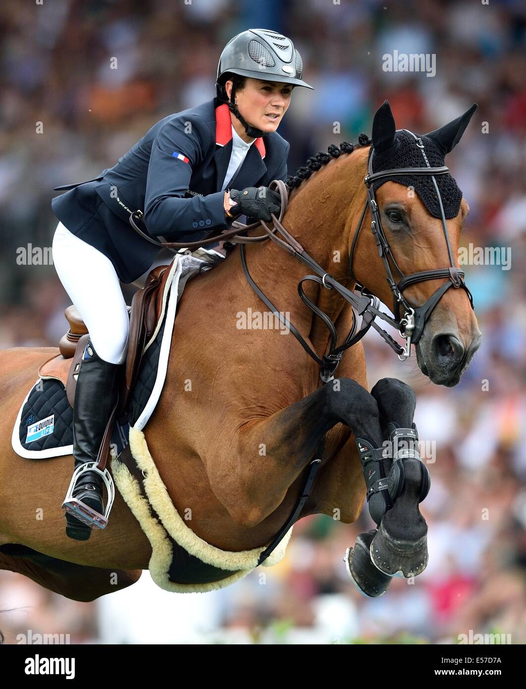 French show jumper Pénélope Leprevost in action on his horse Confident ...