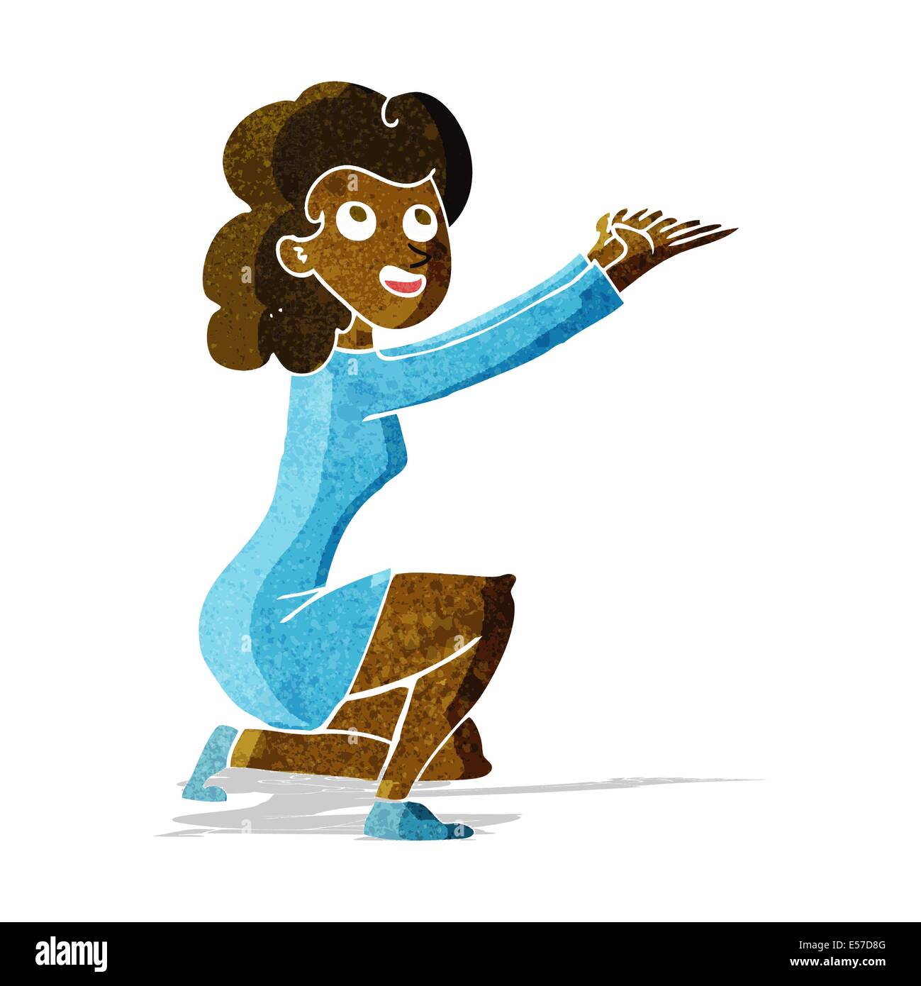 cartoon woman presentation gesture Stock Vector Image & Art - Alamy