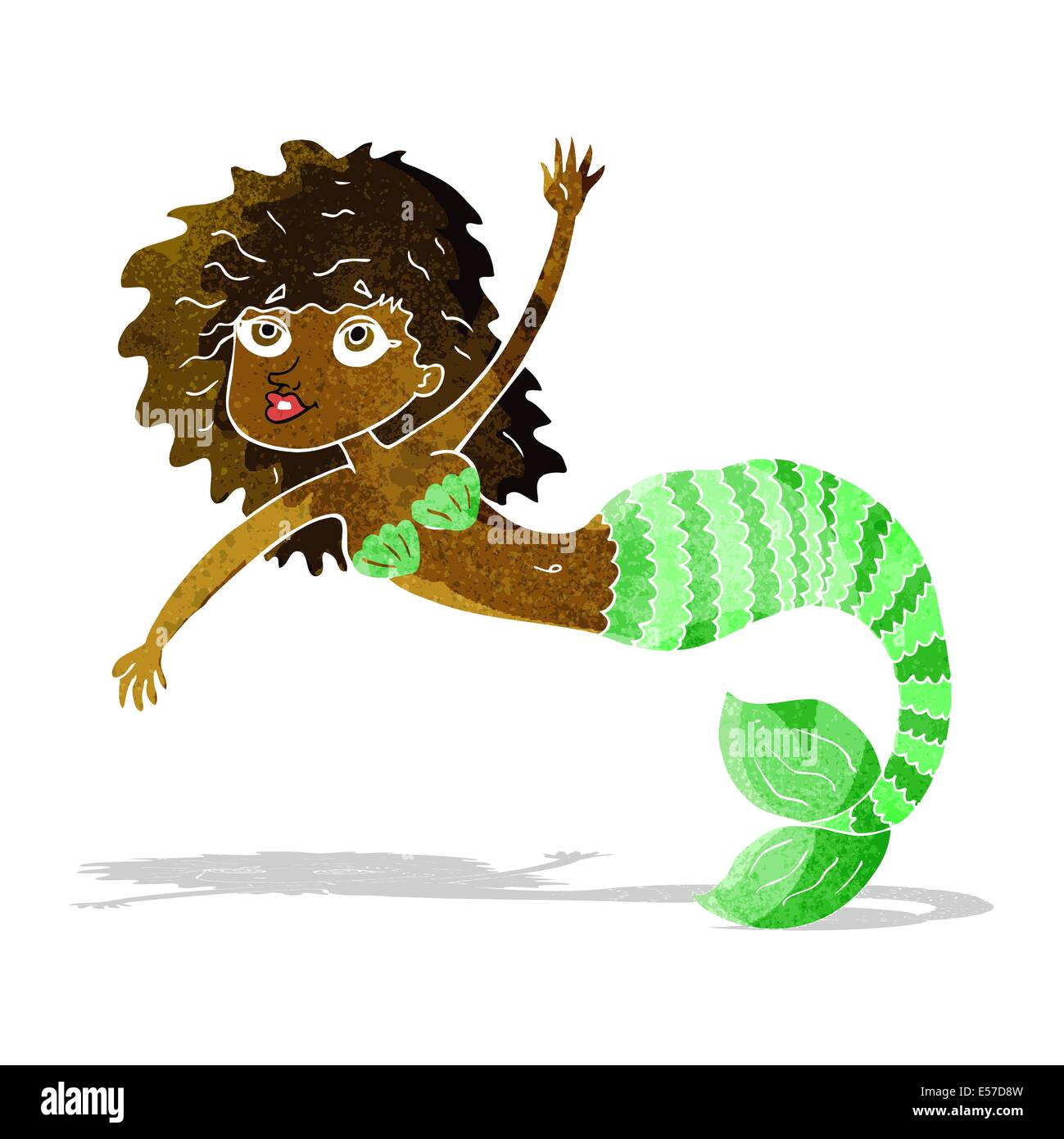 cartoon pretty mermaid waving Stock Vector Image & Art - Alamy