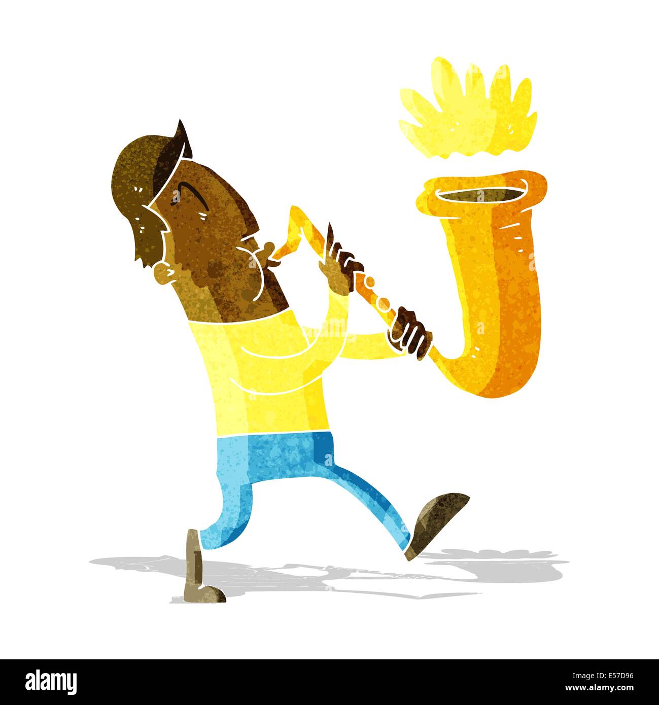 cartoon man blowing saxophone Stock Vector Image & Art - Alamy