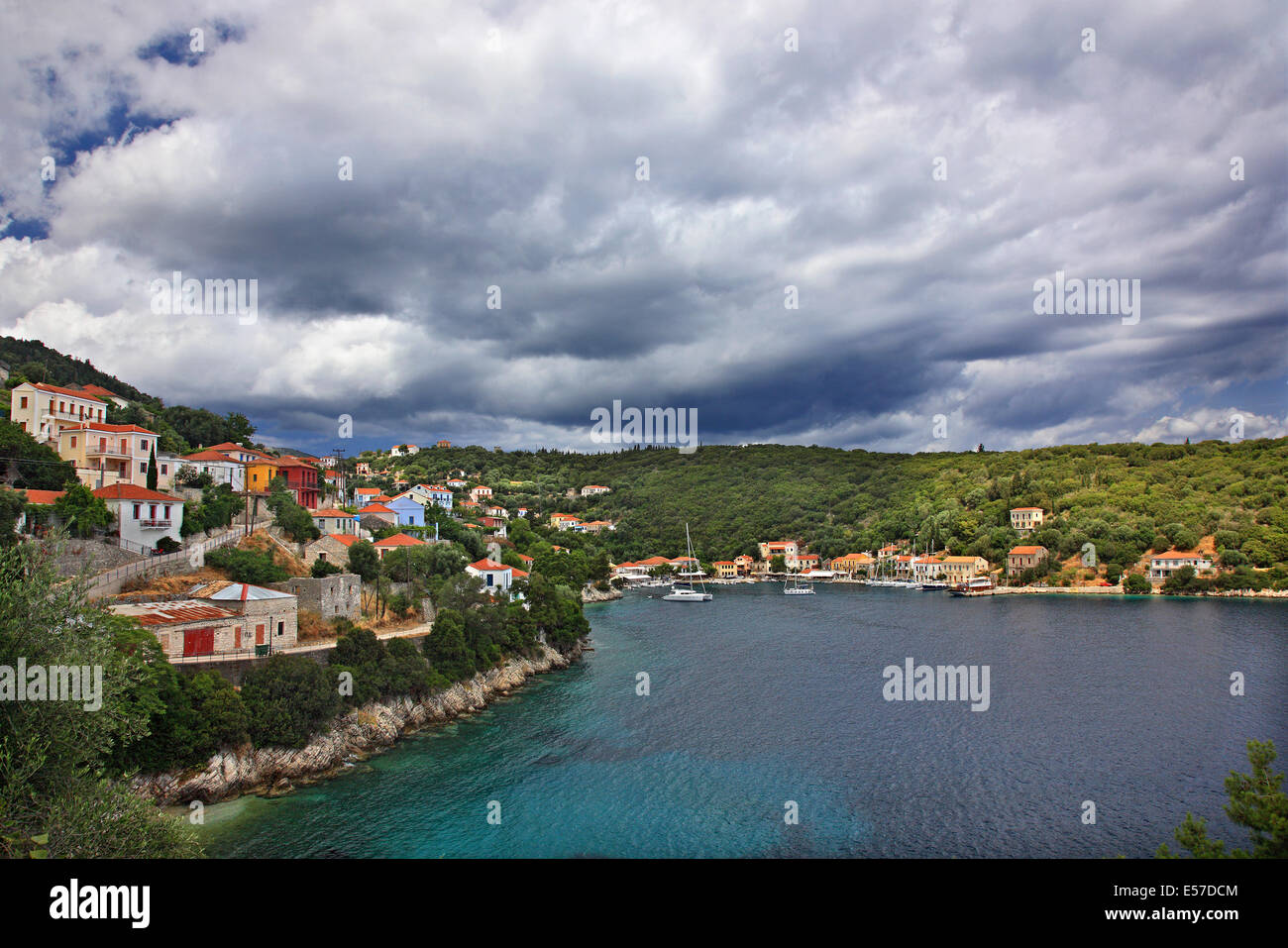 Kioni village, the most beautiful village of Ithaca (Ithaki) island ...