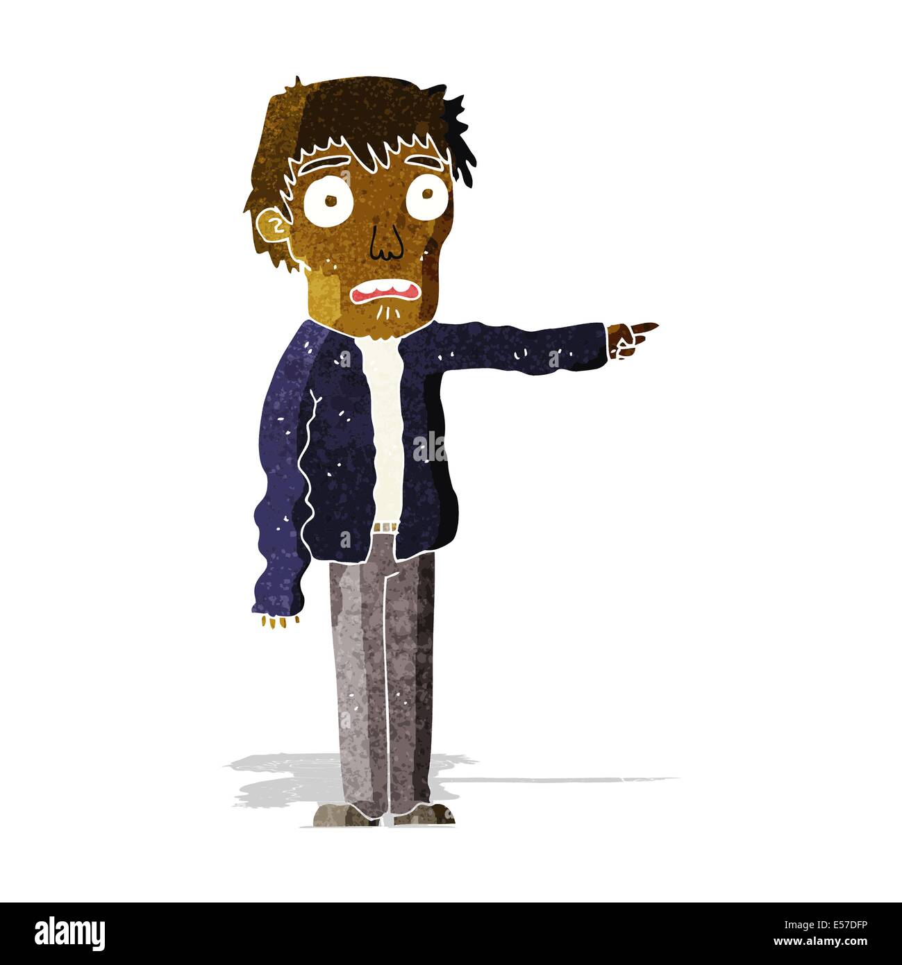 cartoon terrified man pointing Stock Vector Image & Art - Alamy