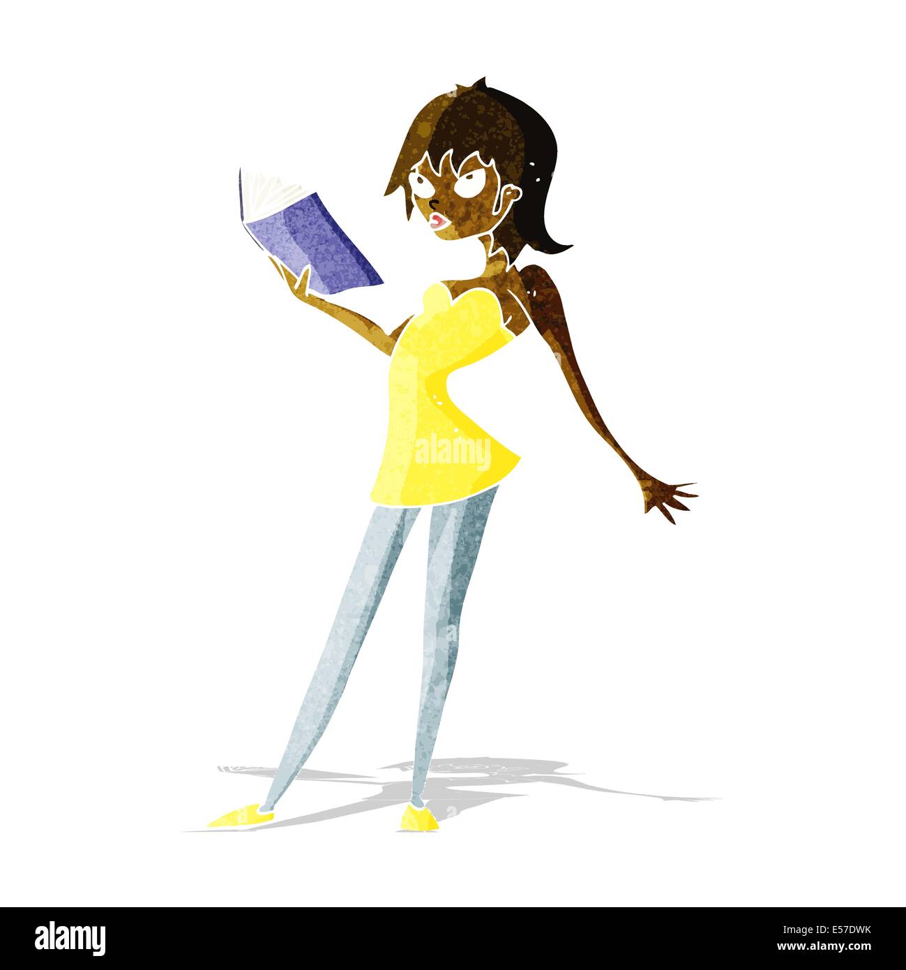 cartoon woman reading book Stock Vector Image & Art - Alamy