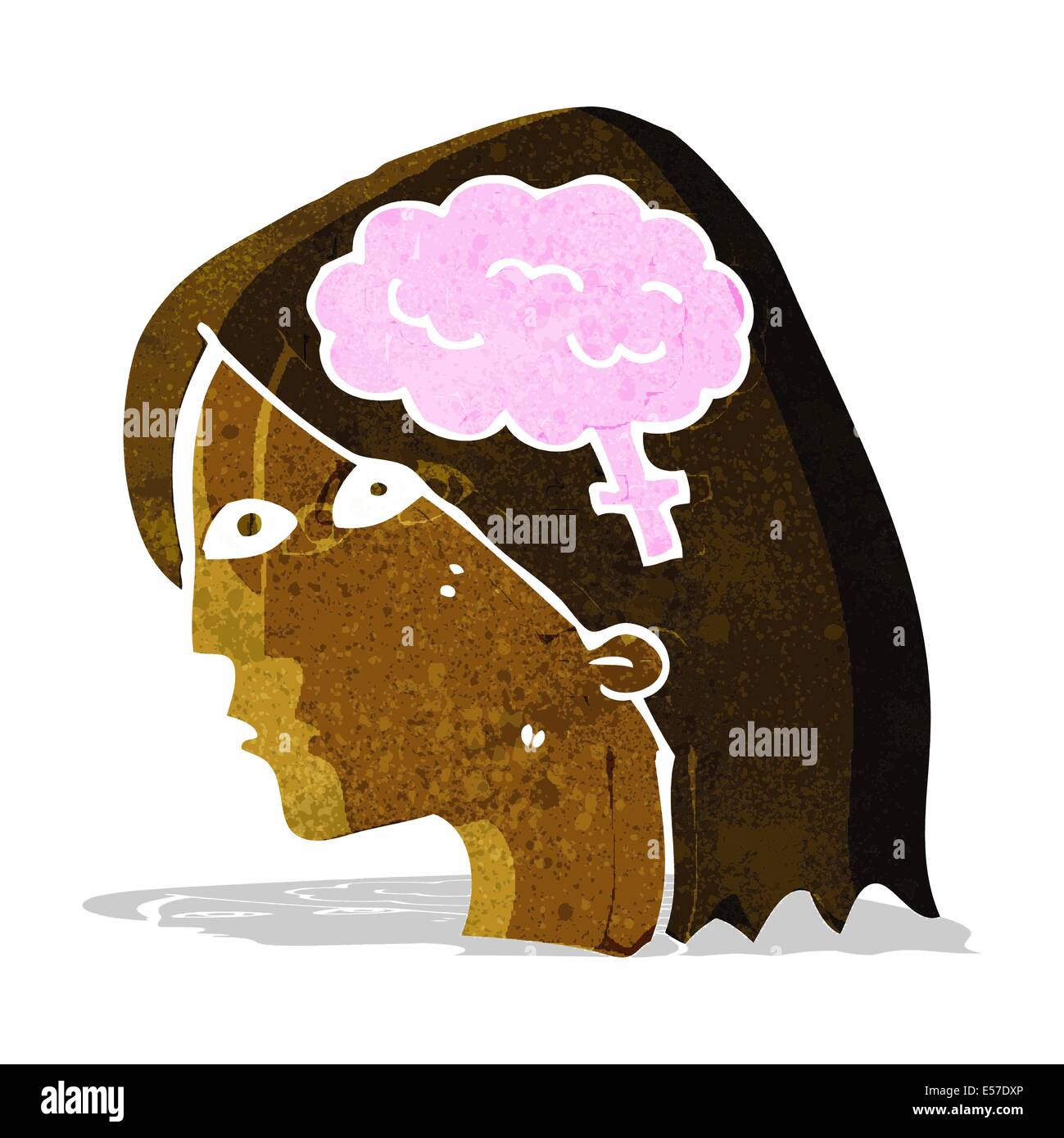 Happy female brain Stock Vector Images - Alamy