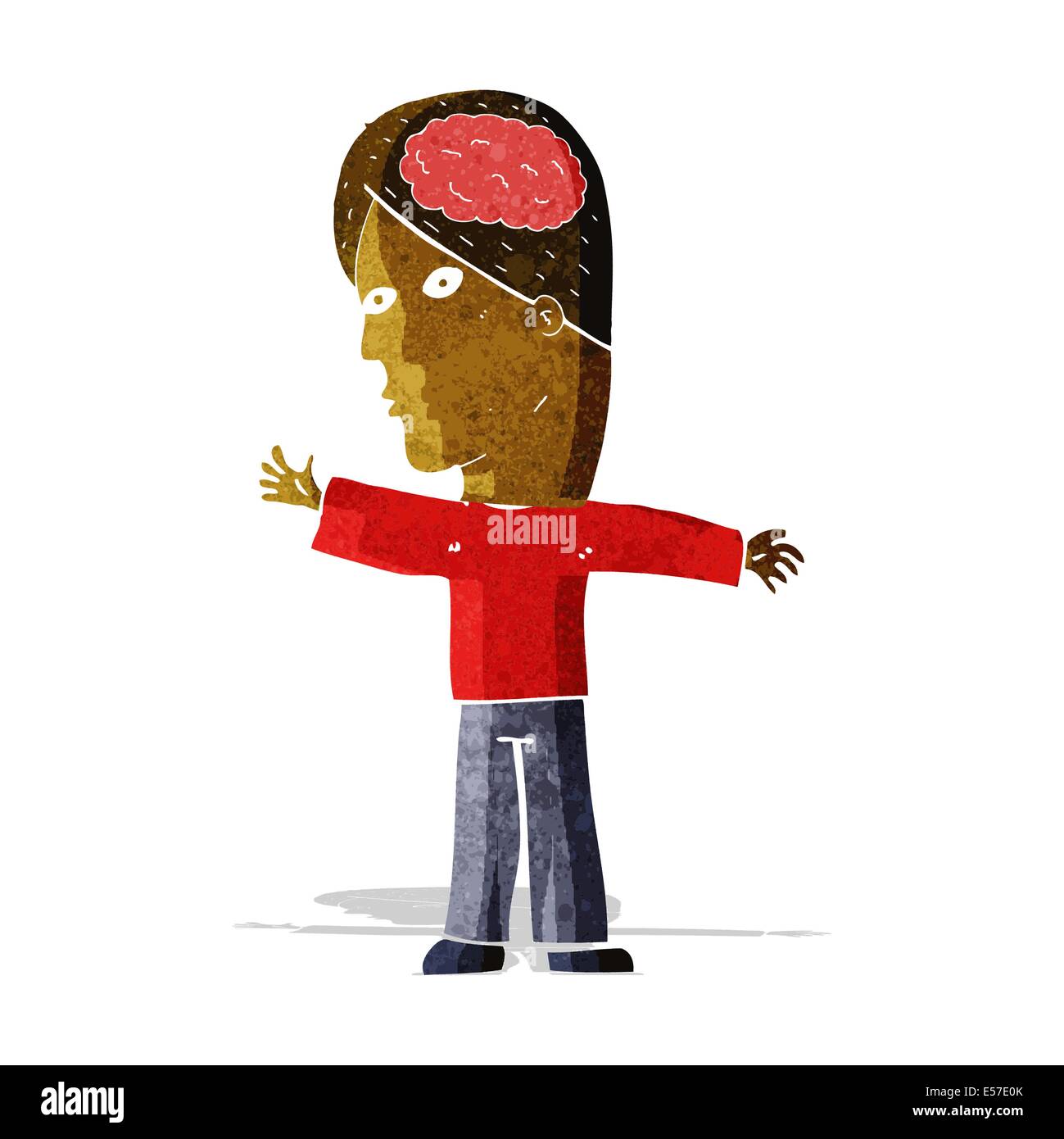 cartoon man with brain Stock Vector Image & Art - Alamy