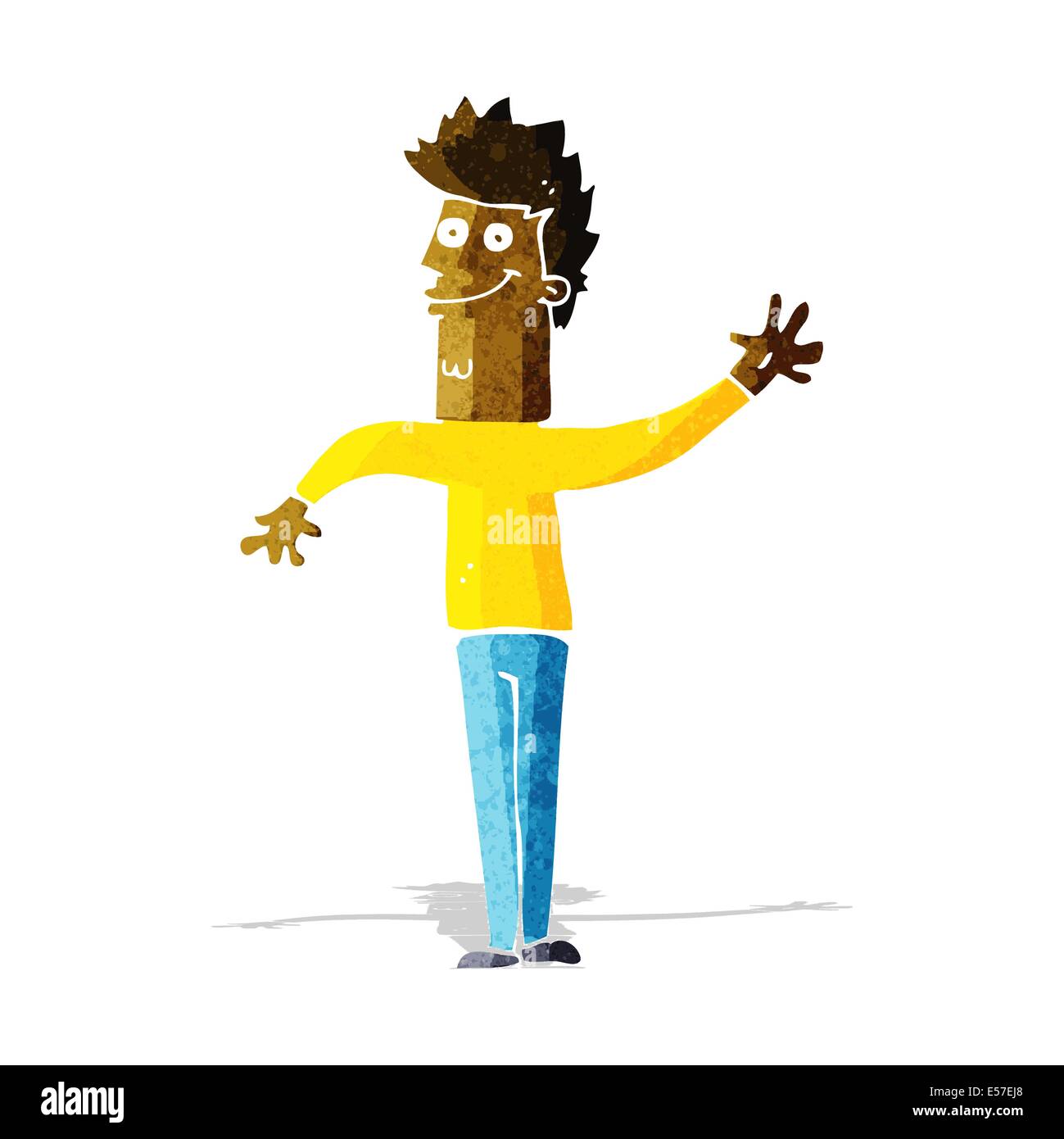 cartoon happy waving man Stock Vector Image & Art - Alamy