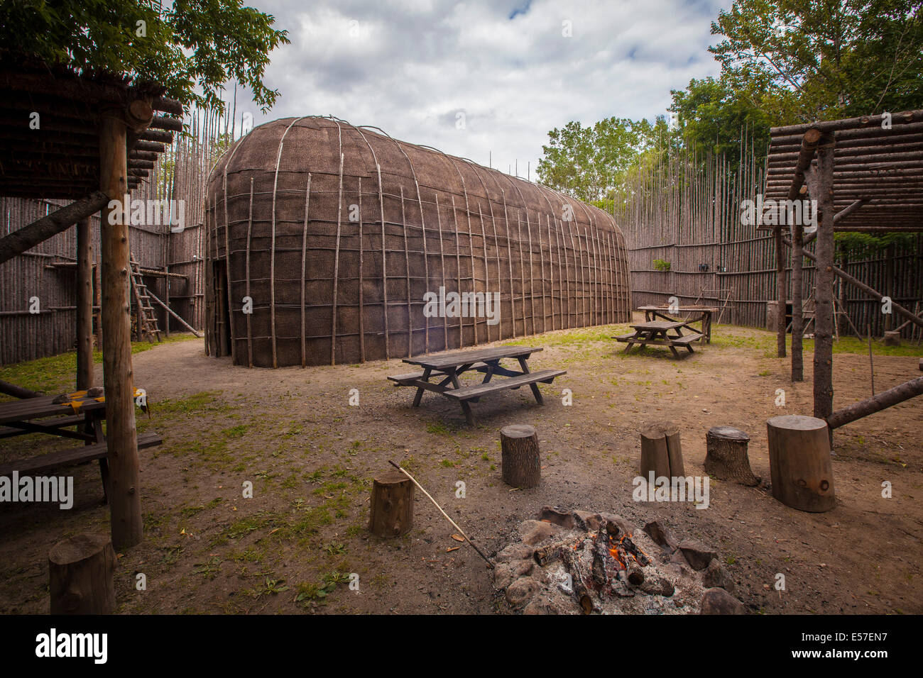 A longhouse is pictured at the Hotel-Musee in Wendake, a Huron reserve ...