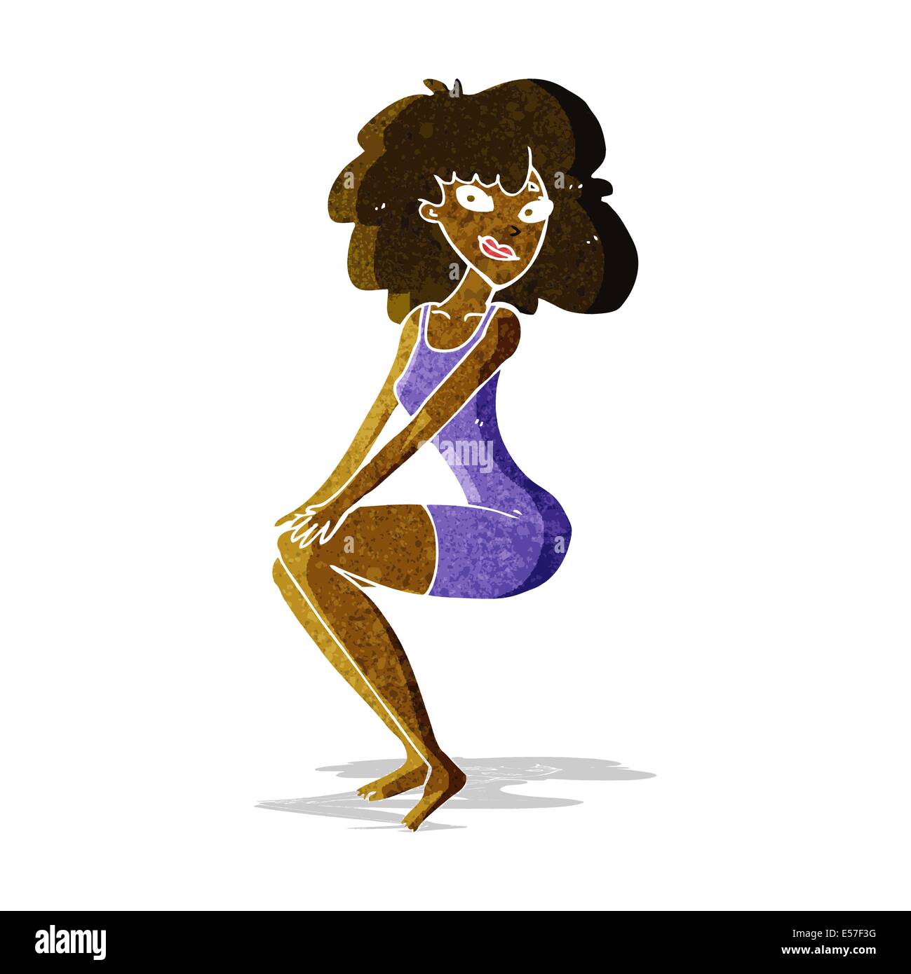 Funny woman sitting in Cut Out Stock Images & Pictures - Alamy