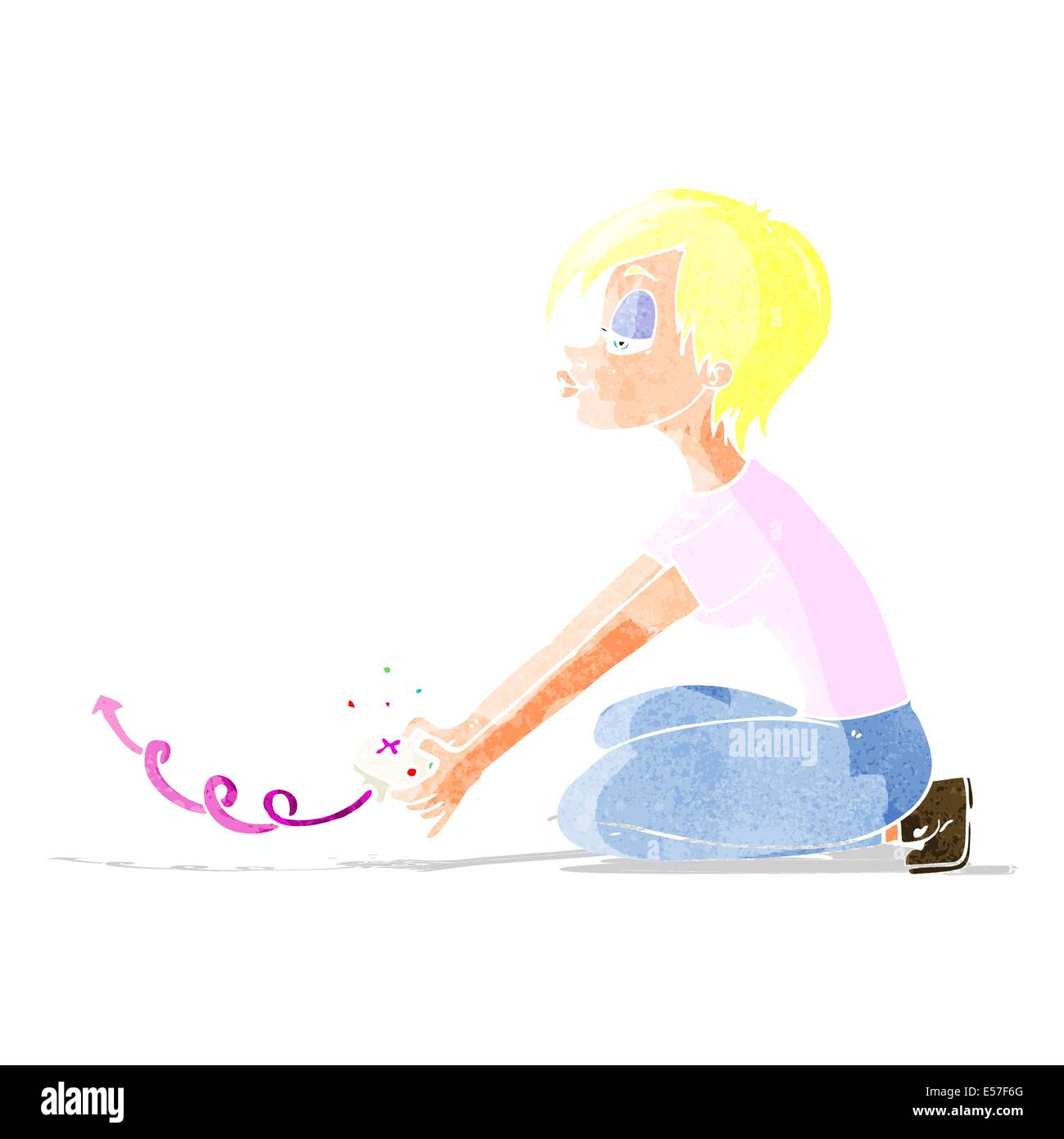 cartoon girl playing computer games Stock Vector Image & Art - Alamy