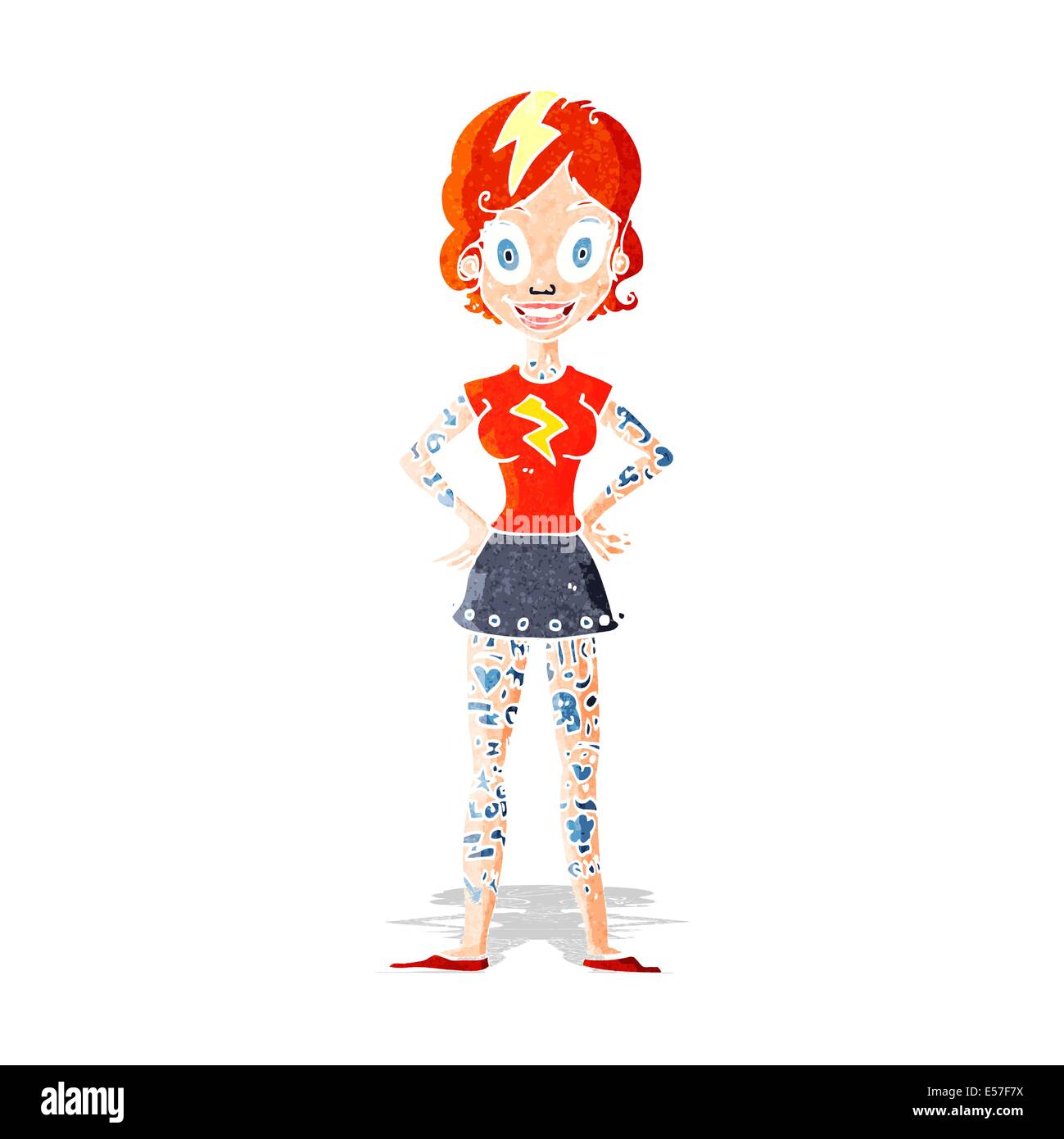 cartoon woman with heavy tattoos Stock Vector Image & Art - Alamy