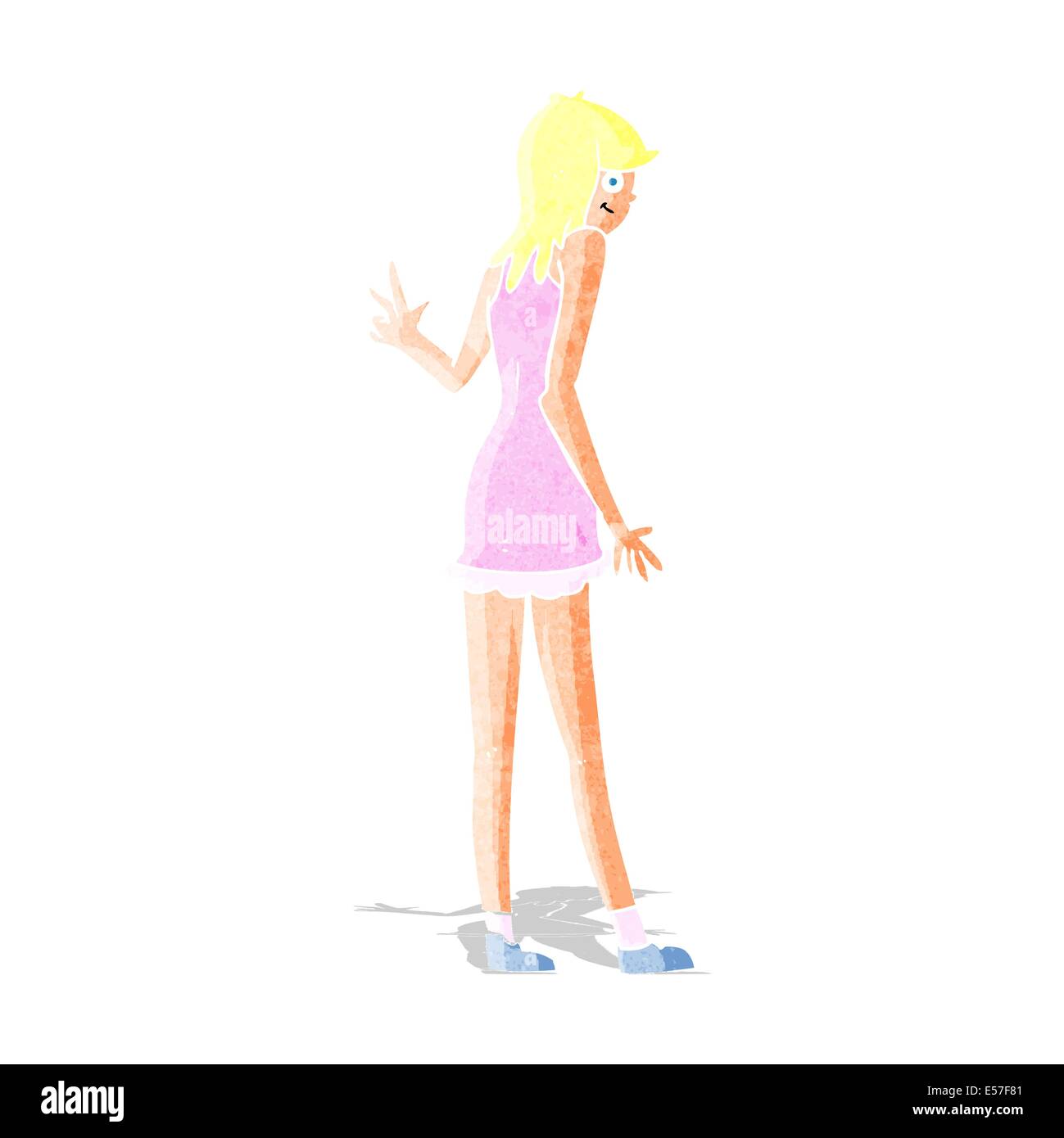 cartoon woman waving Stock Vector Image & Art - Alamy