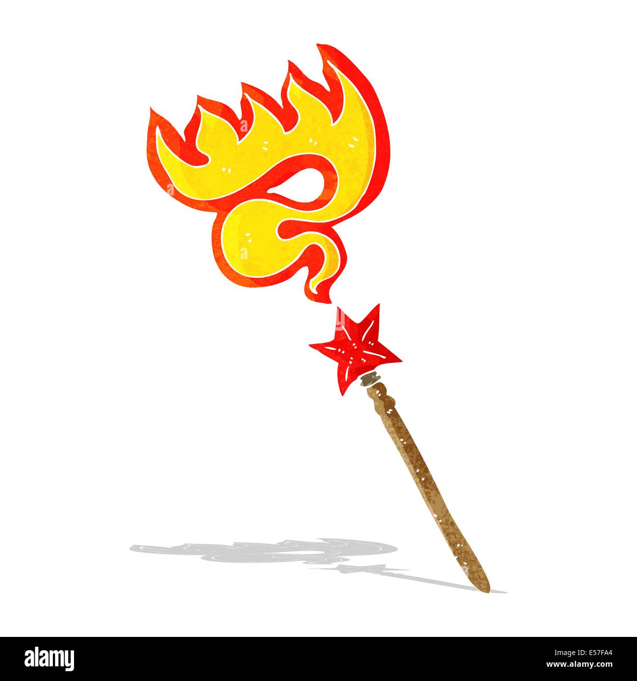cartoon magic wand casting fire spell Stock Vector Image & Art - Alamy