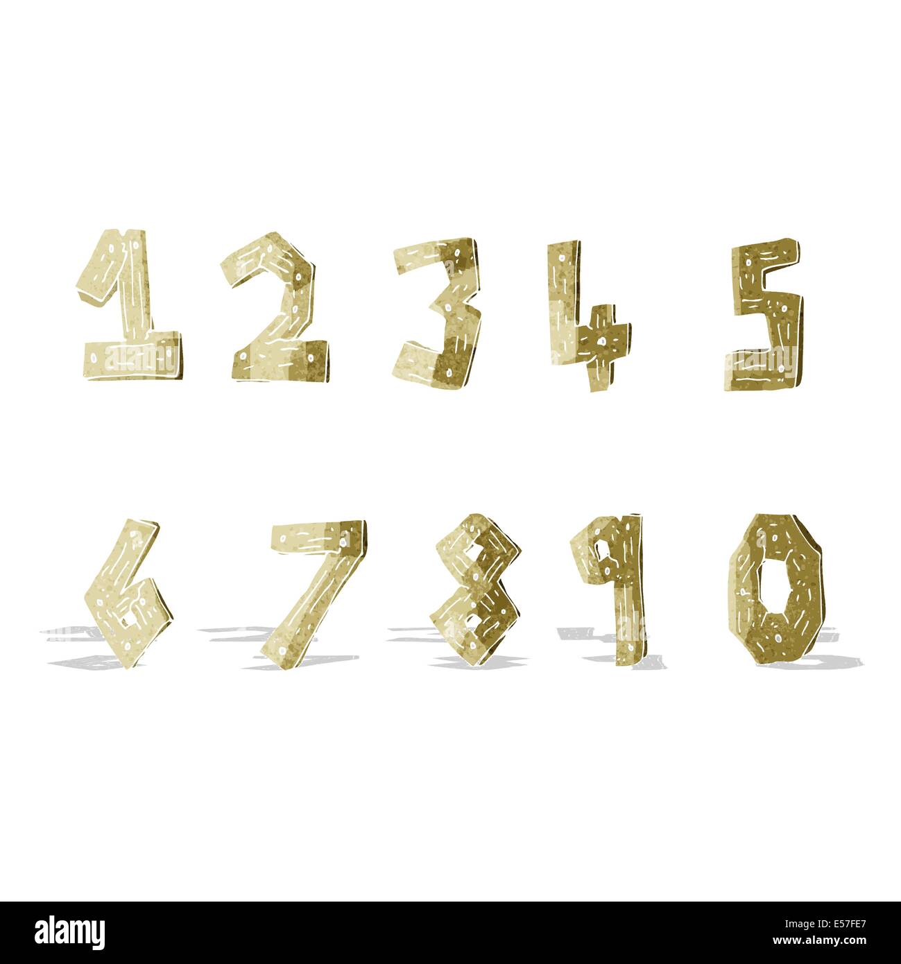 cartoon wooden numbers Stock Vector Image & Art - Alamy