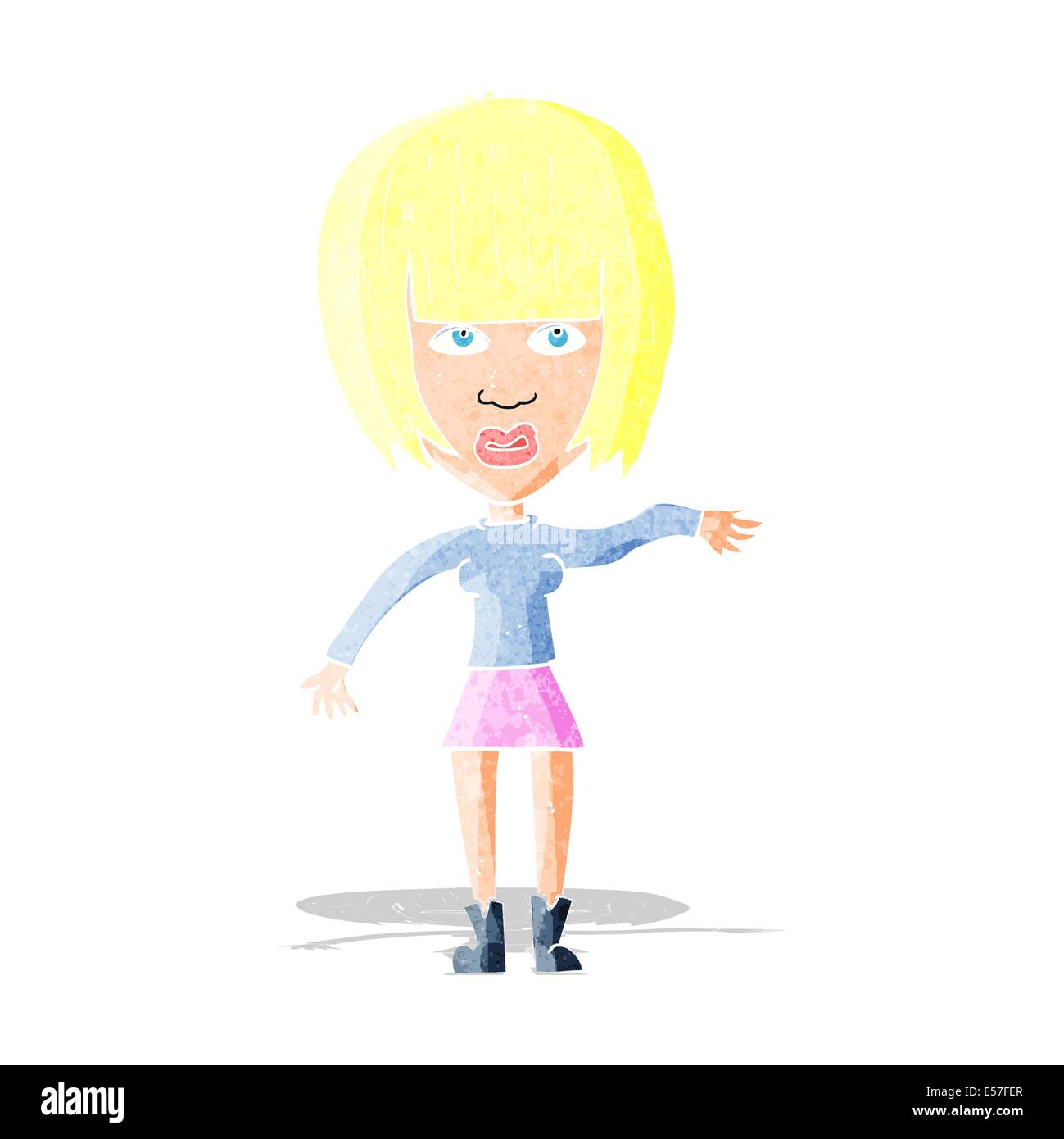 cartoon woman waving away Stock Vector Image & Art - Alamy