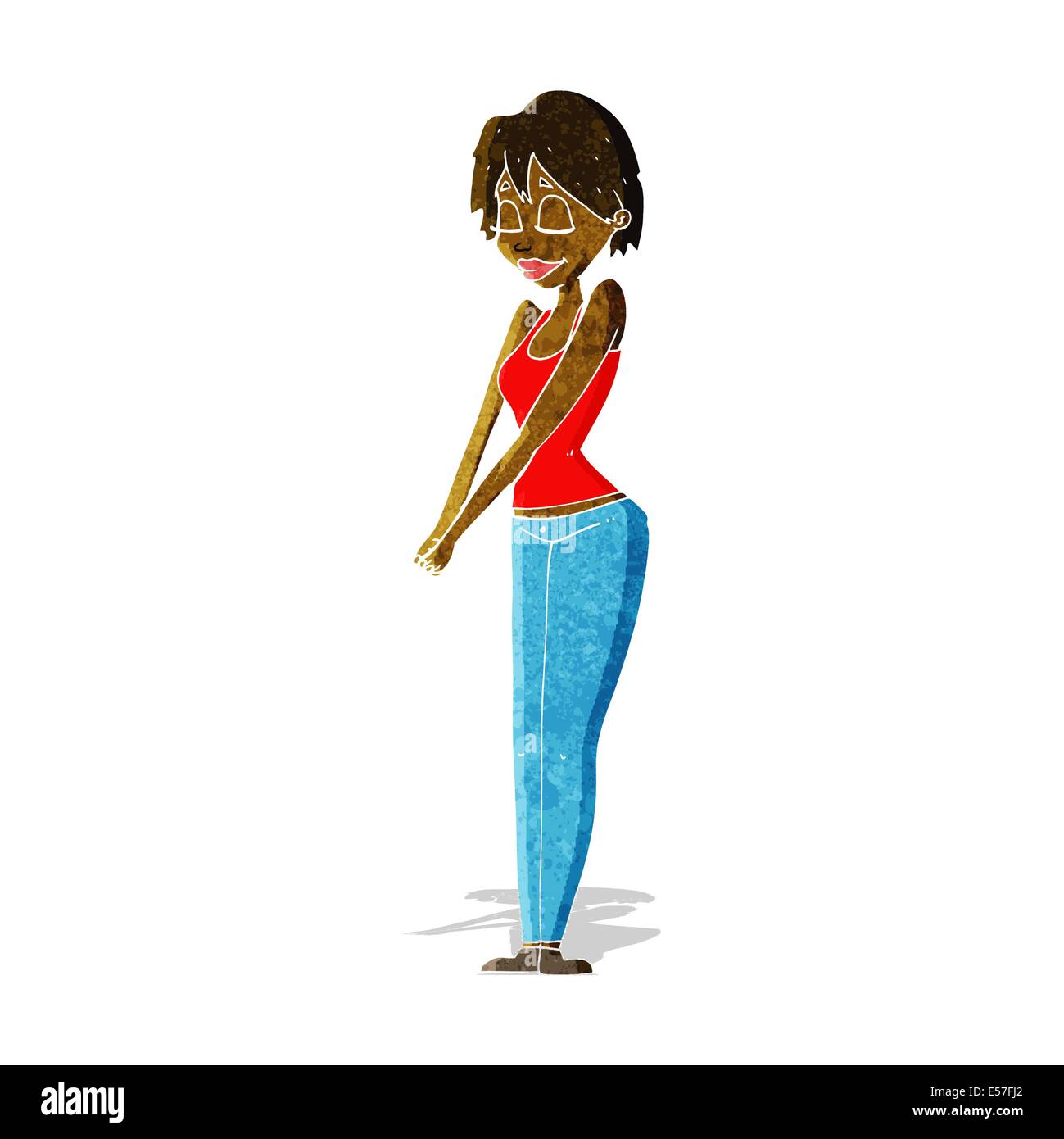 cartoon content woman Stock Vector Image & Art - Alamy