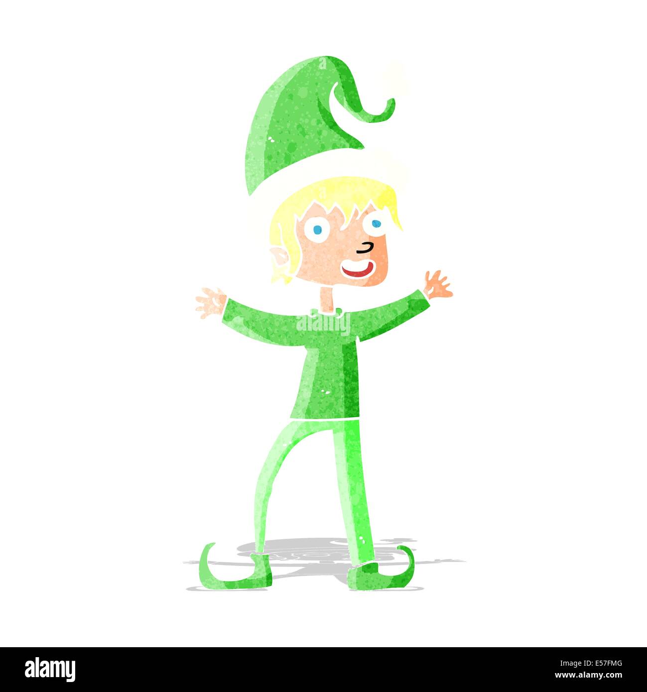 cartoon excited christmas elf Stock Vector Image & Art - Alamy