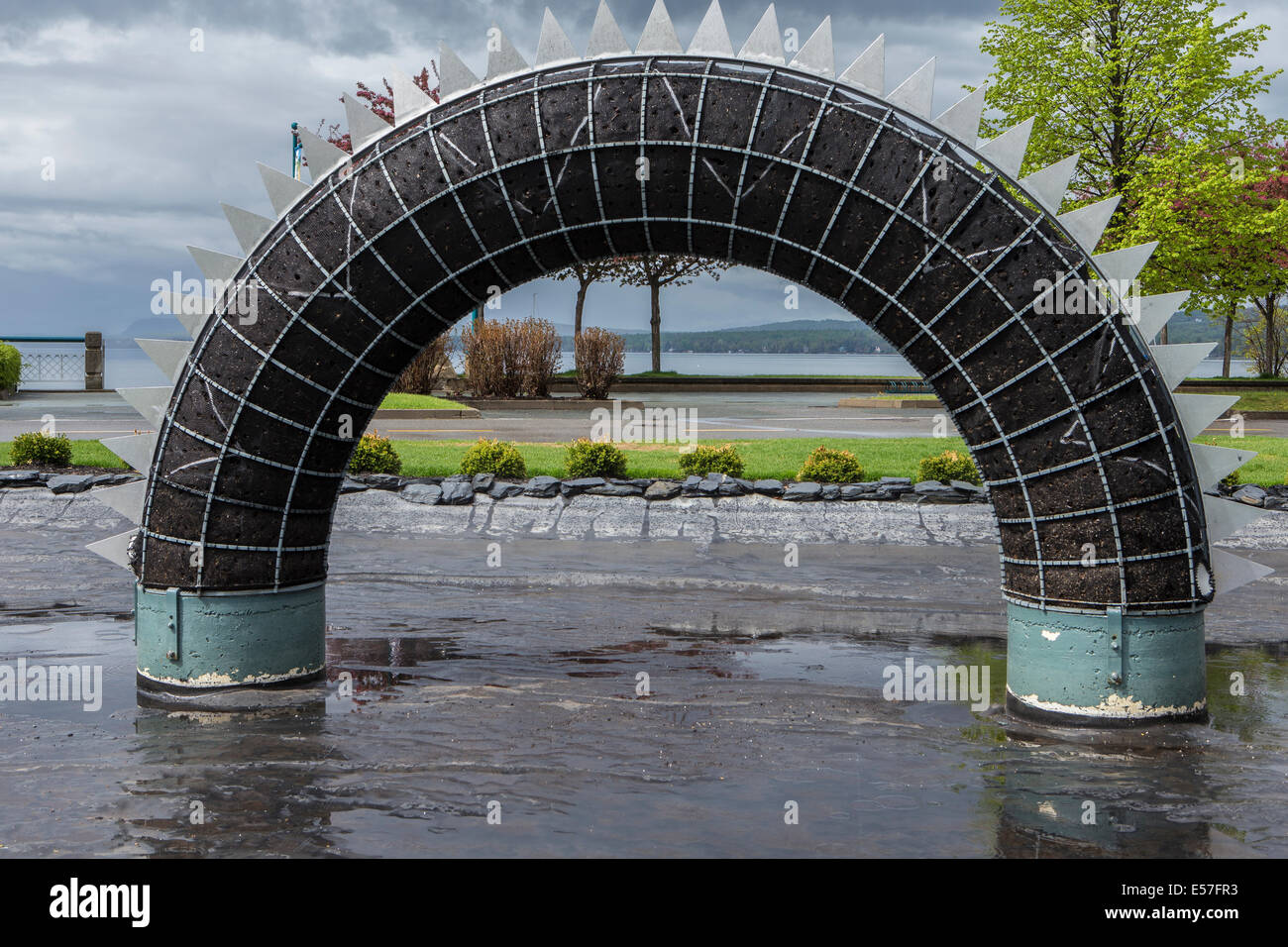 An artwork representing Memphre is pictured in front of Lac ...