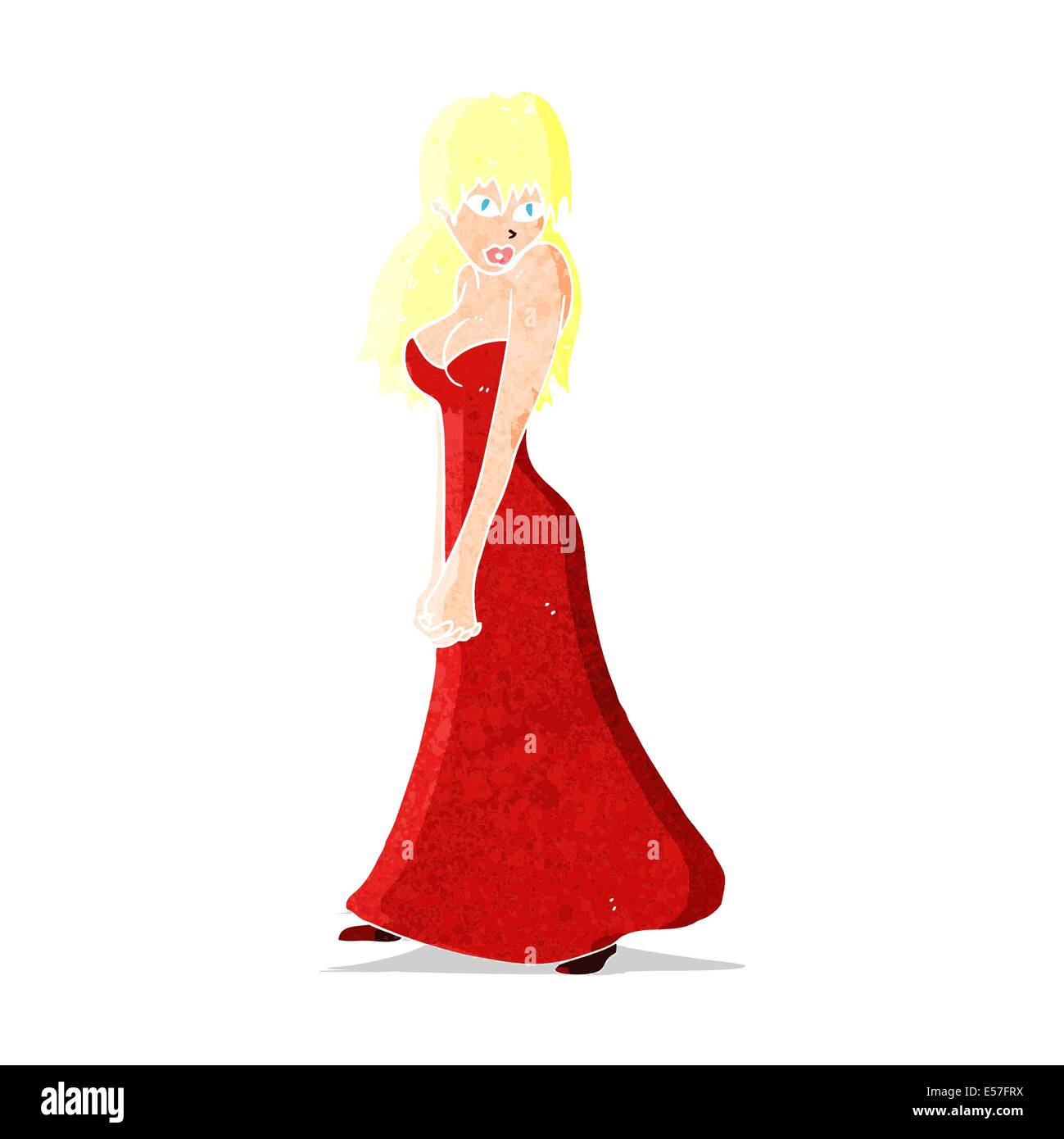 cartoon pretty woman in dress Stock Vector Image & Art - Alamy