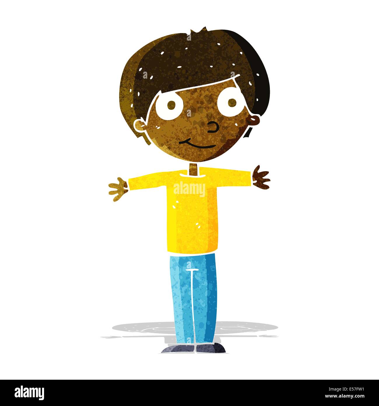 cartoon happy boy with open arms Stock Vector Image & Art - Alamy
