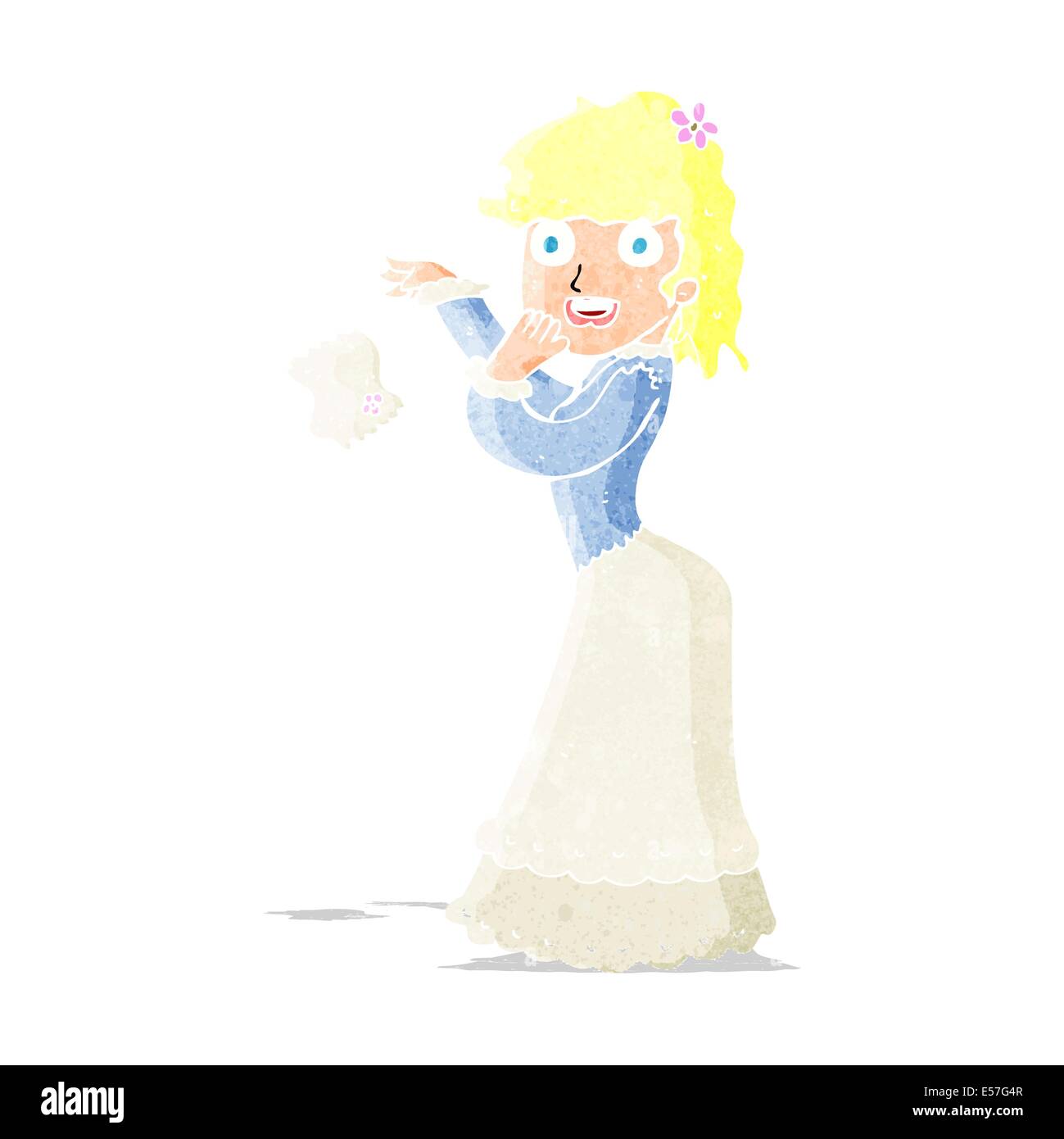 cartoon victorian woman dropping handkerchief Stock Vector Image & Art ...
