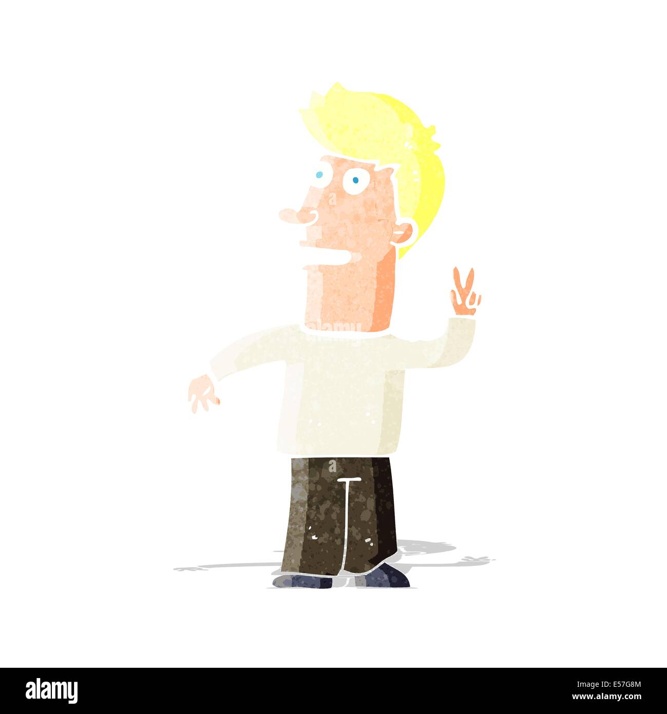 Cartoon man making peace sign hi-res stock photography and images - Alamy