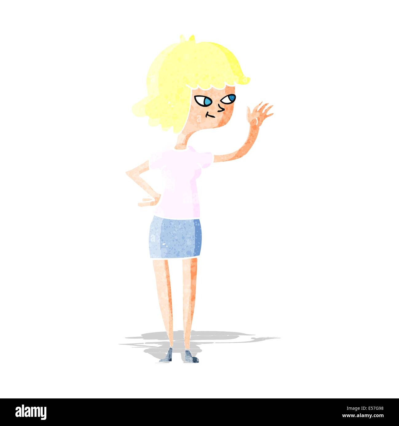 cartoon friendly girl waving Stock Vector Image & Art - Alamy