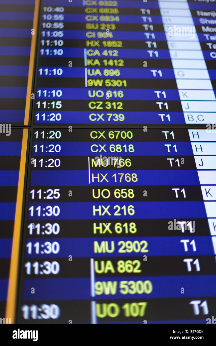 Airport arrival board in airport terminal. Travel concept Stock Photo ...
