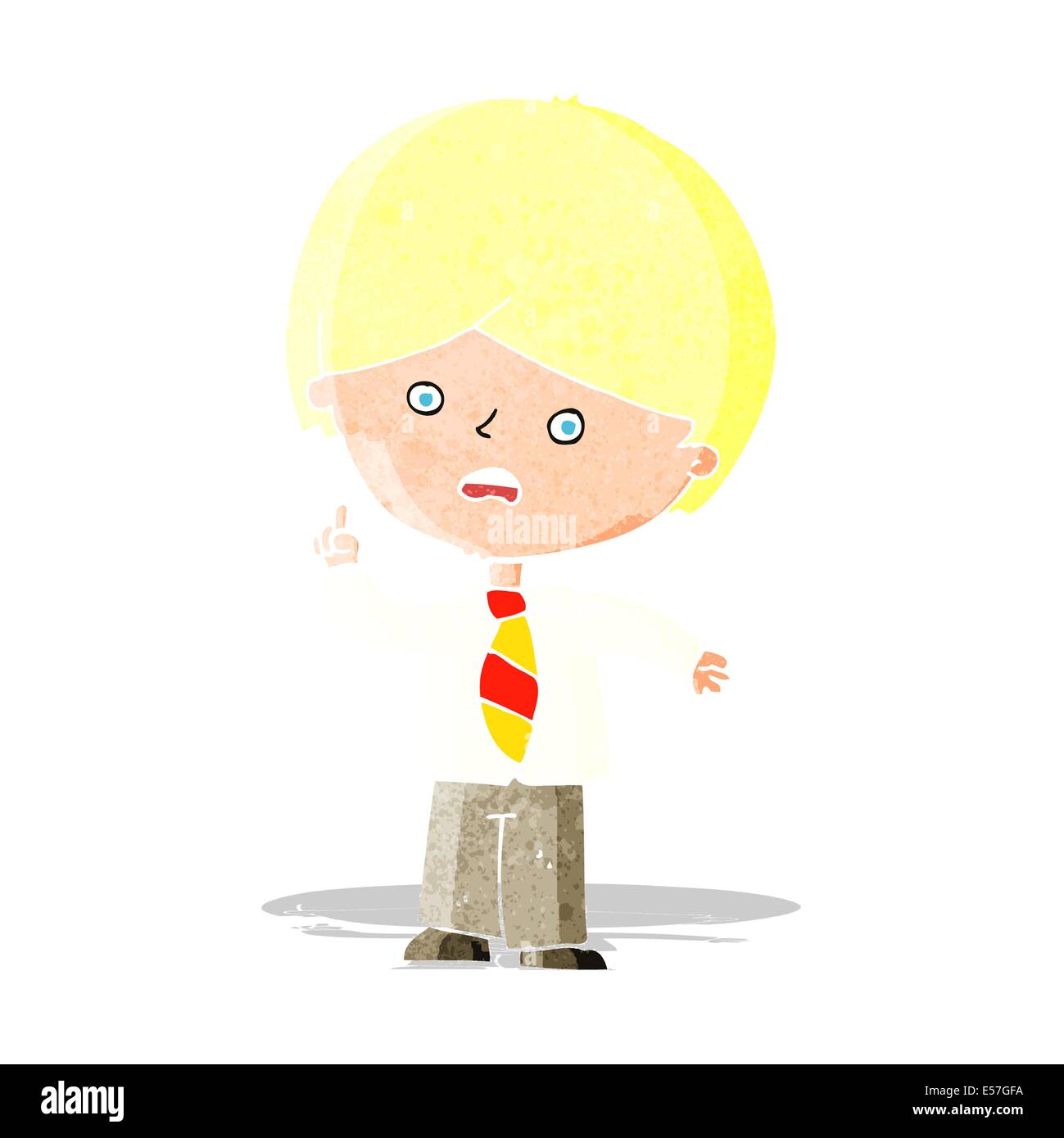 cartoon worried school boy raising hand Stock Vector Image & Art - Alamy
