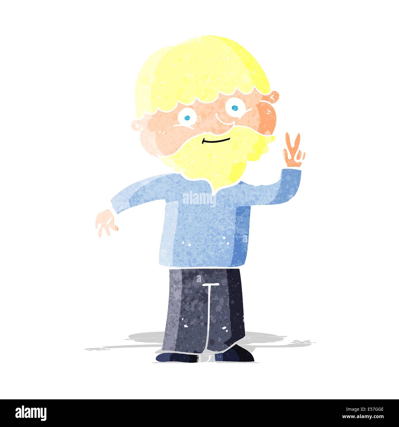 cartoon man giving peace sign Stock Vector Image & Art - Alamy