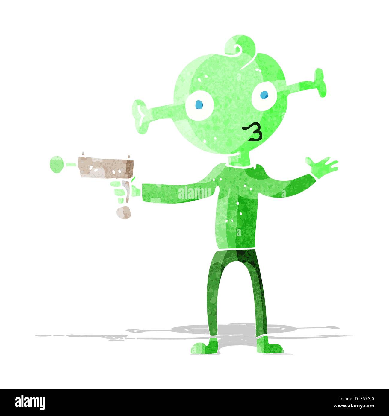 cartoon alien with ray gun Stock Vector Image & Art - Alamy