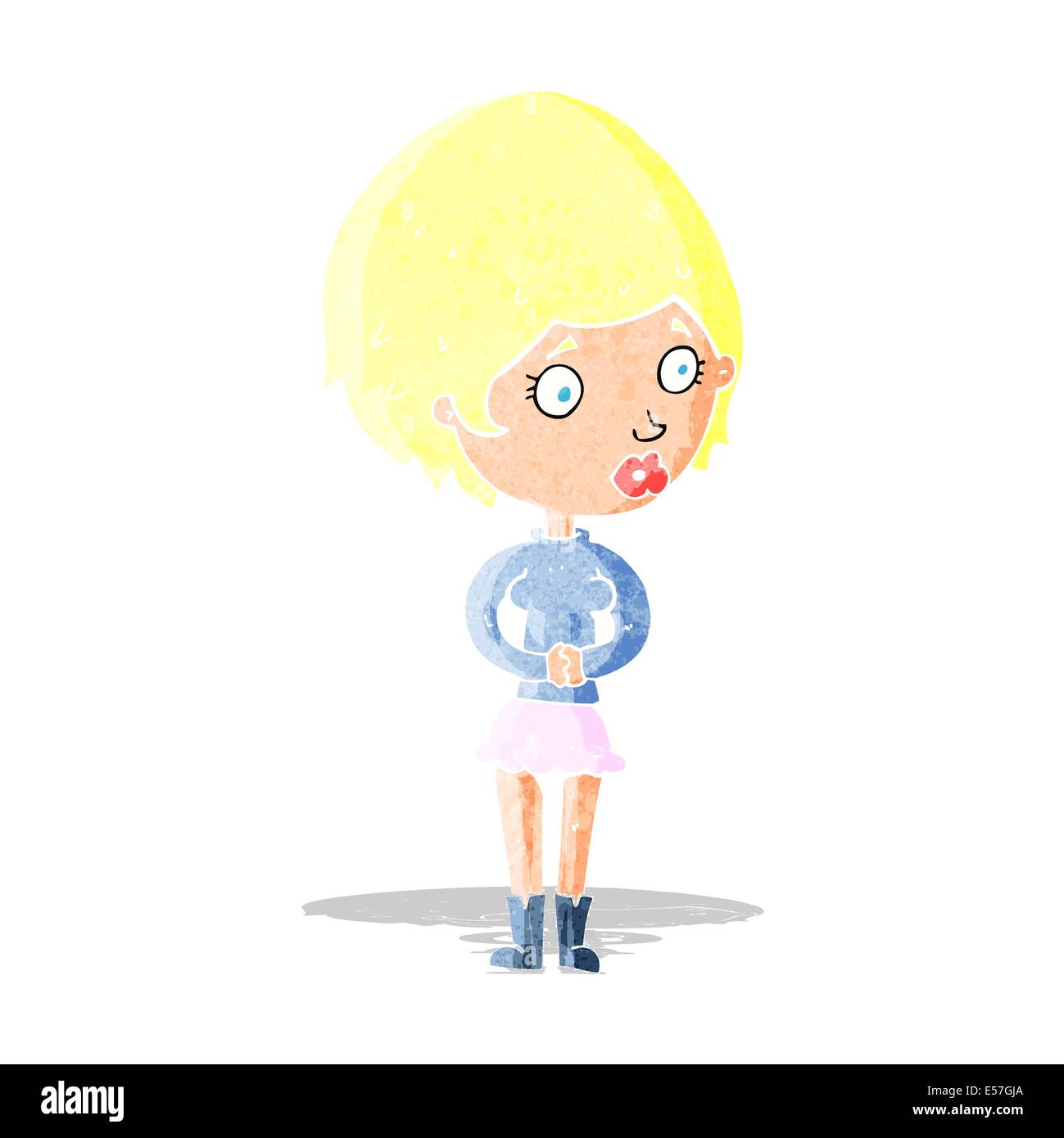 cartoon concerned woman Stock Vector Image & Art - Alamy