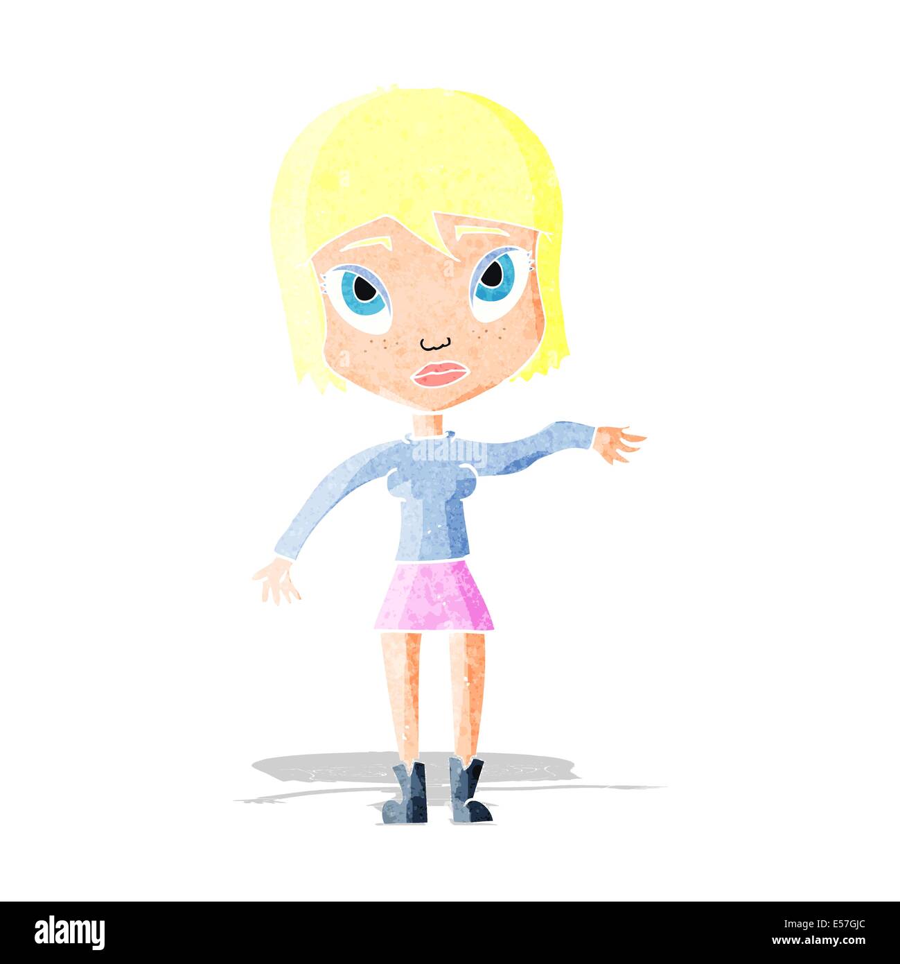 Woman waving hand drawing Cut Out Stock Images & Pictures - Alamy