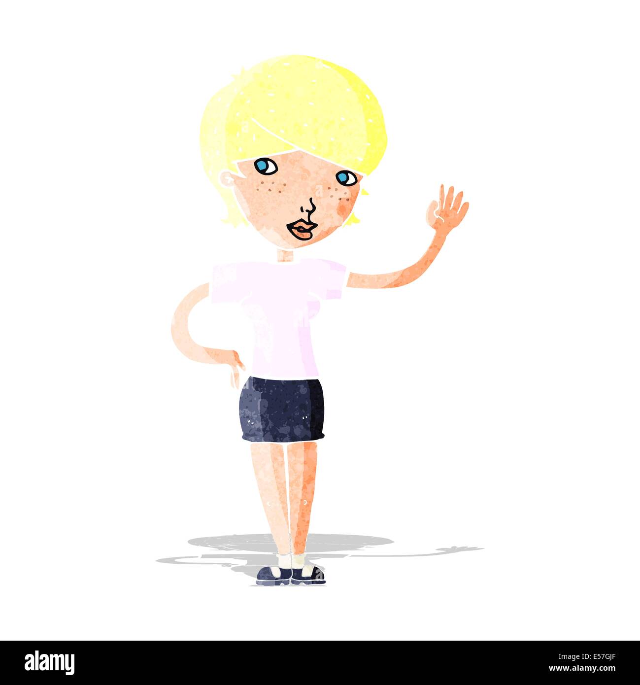 cartoon woman waving Stock Vector Image & Art - Alamy